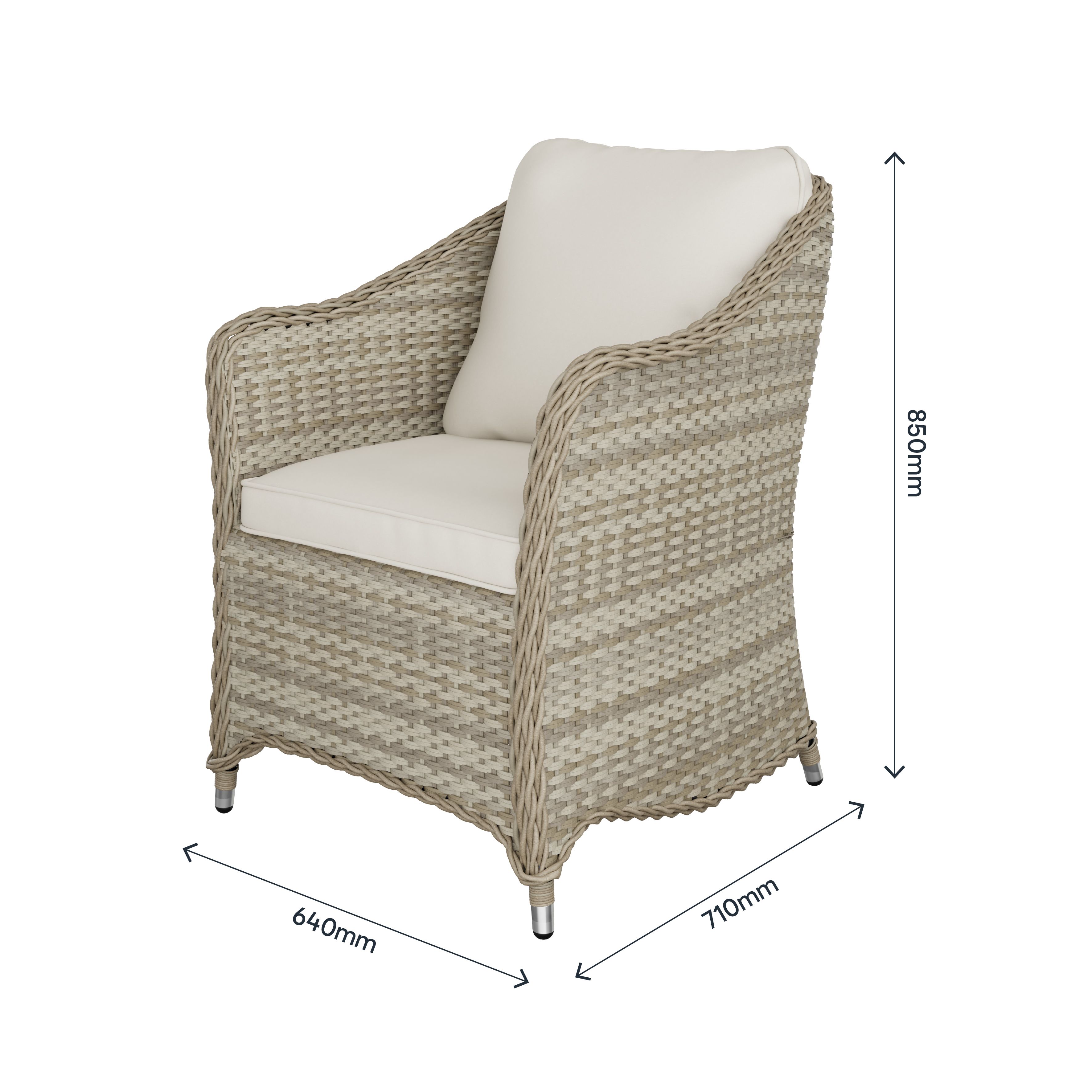 GoodHome Hamilton Cappuccino Metal Armchair