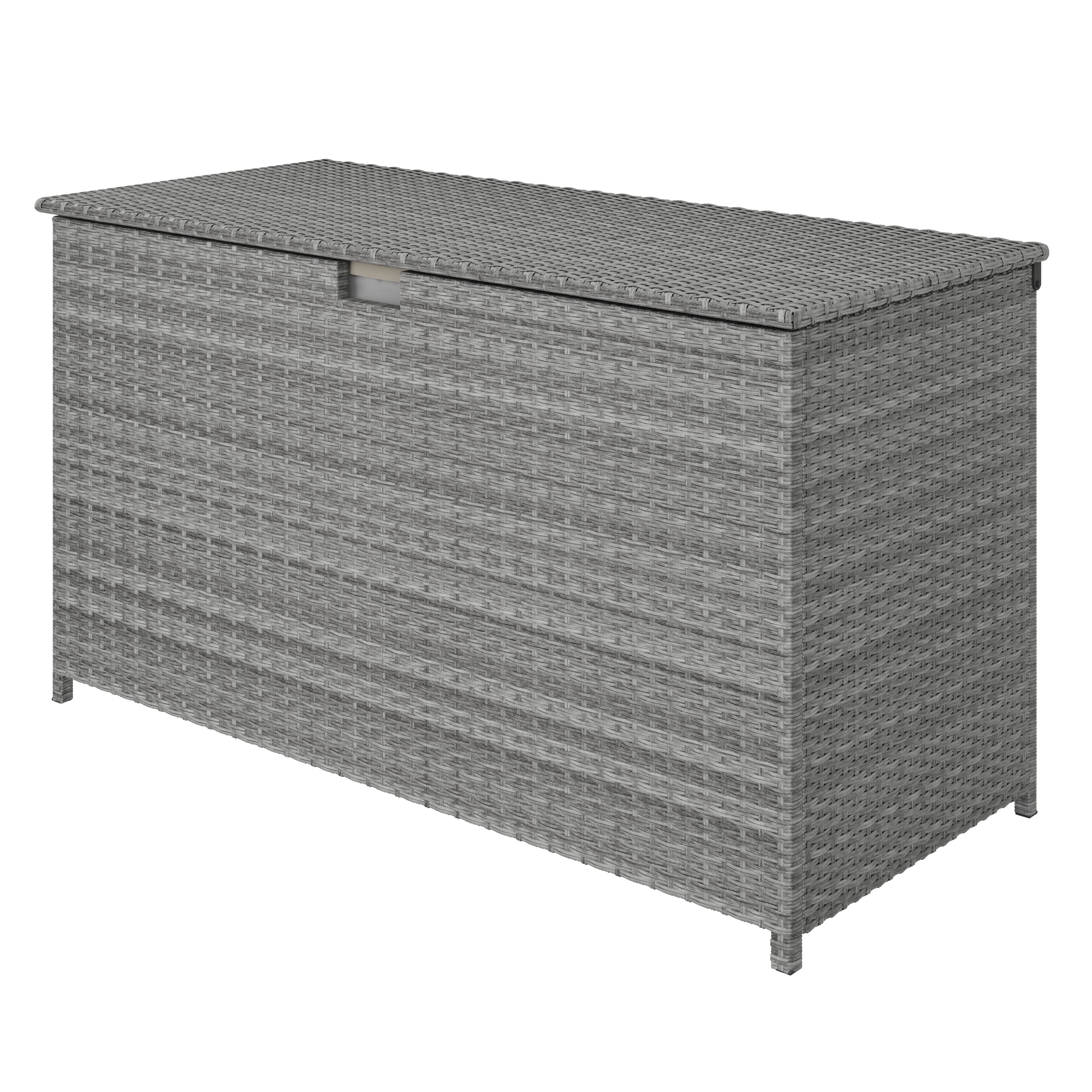 GoodHome Hamilton Steeple grey Plastic Rattan effect Storage box (W ...