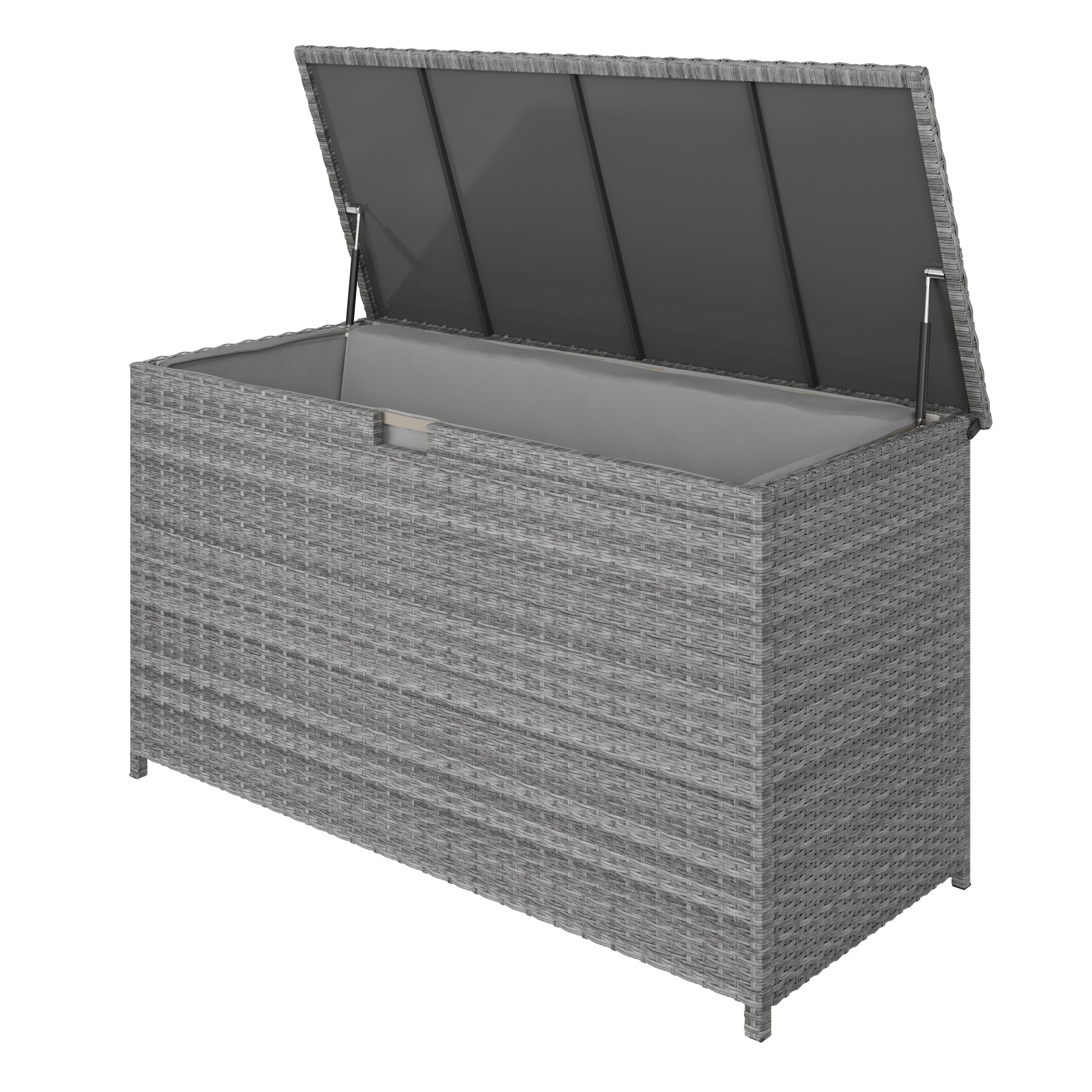 GoodHome Hamilton Steeple grey Plastic Rattan effect Storage box (W ...