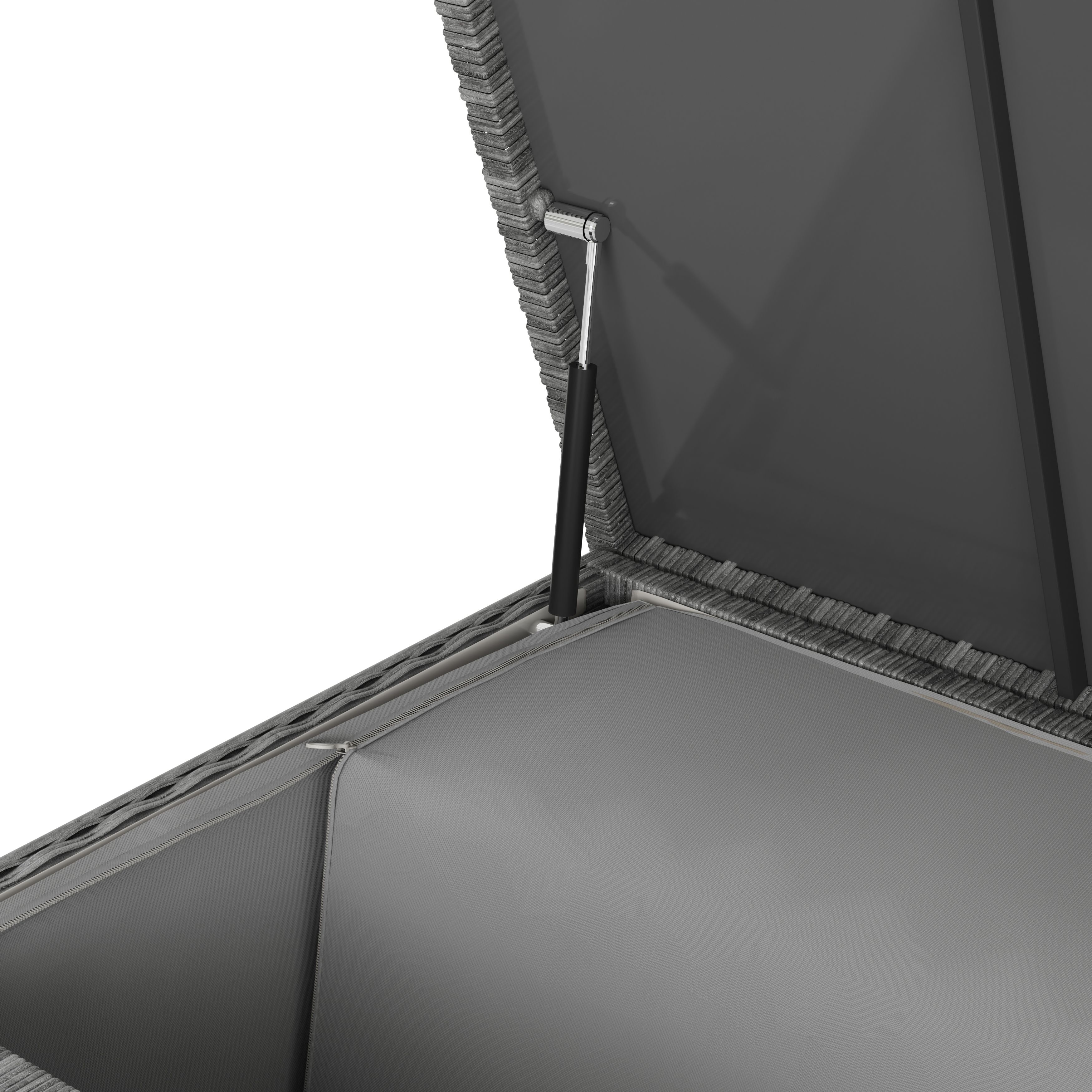 GoodHome Hamilton Steeple grey Plastic Rattan effect Storage box (W ...