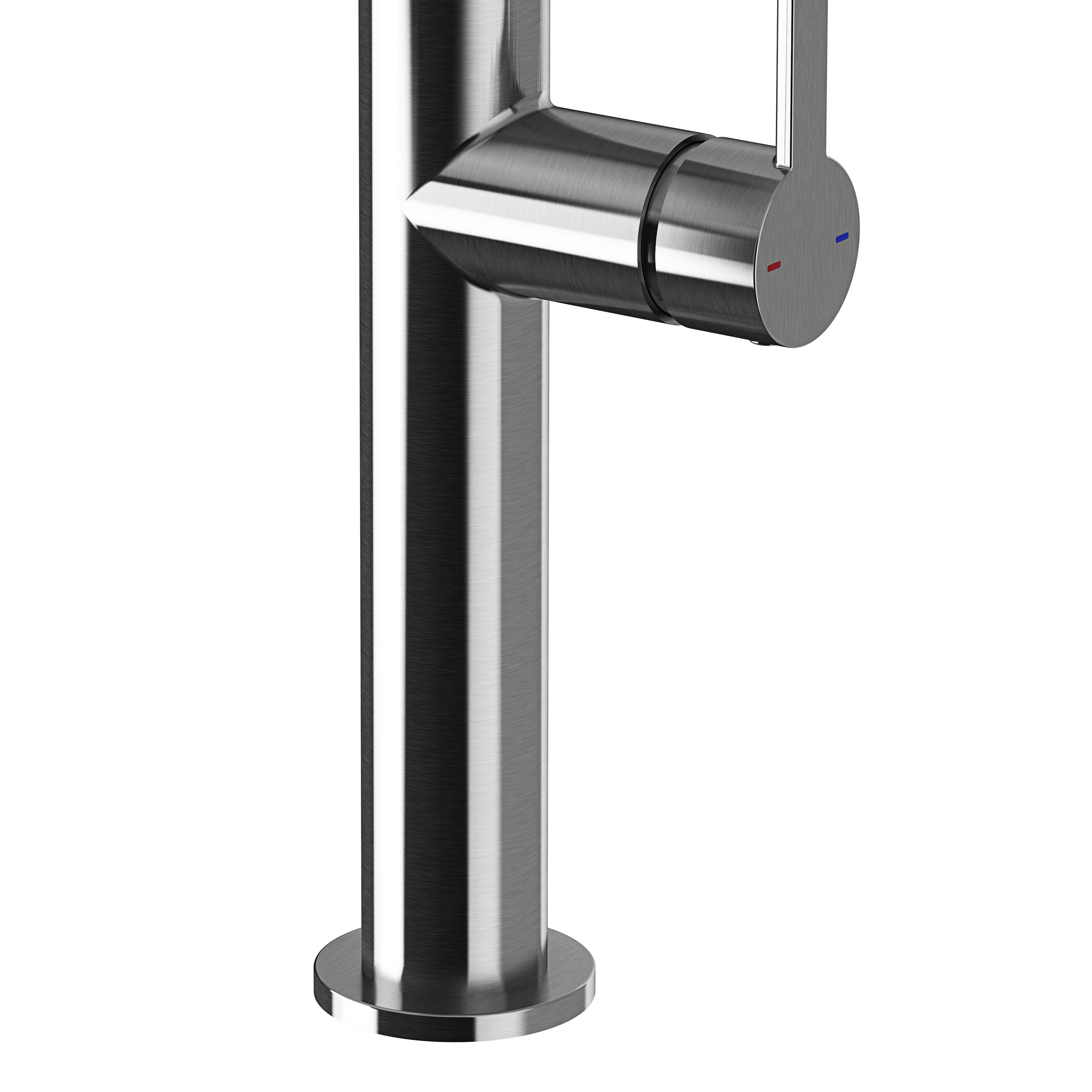 GoodHome Havarti Stainless steel effect Kitchen Side lever Tap