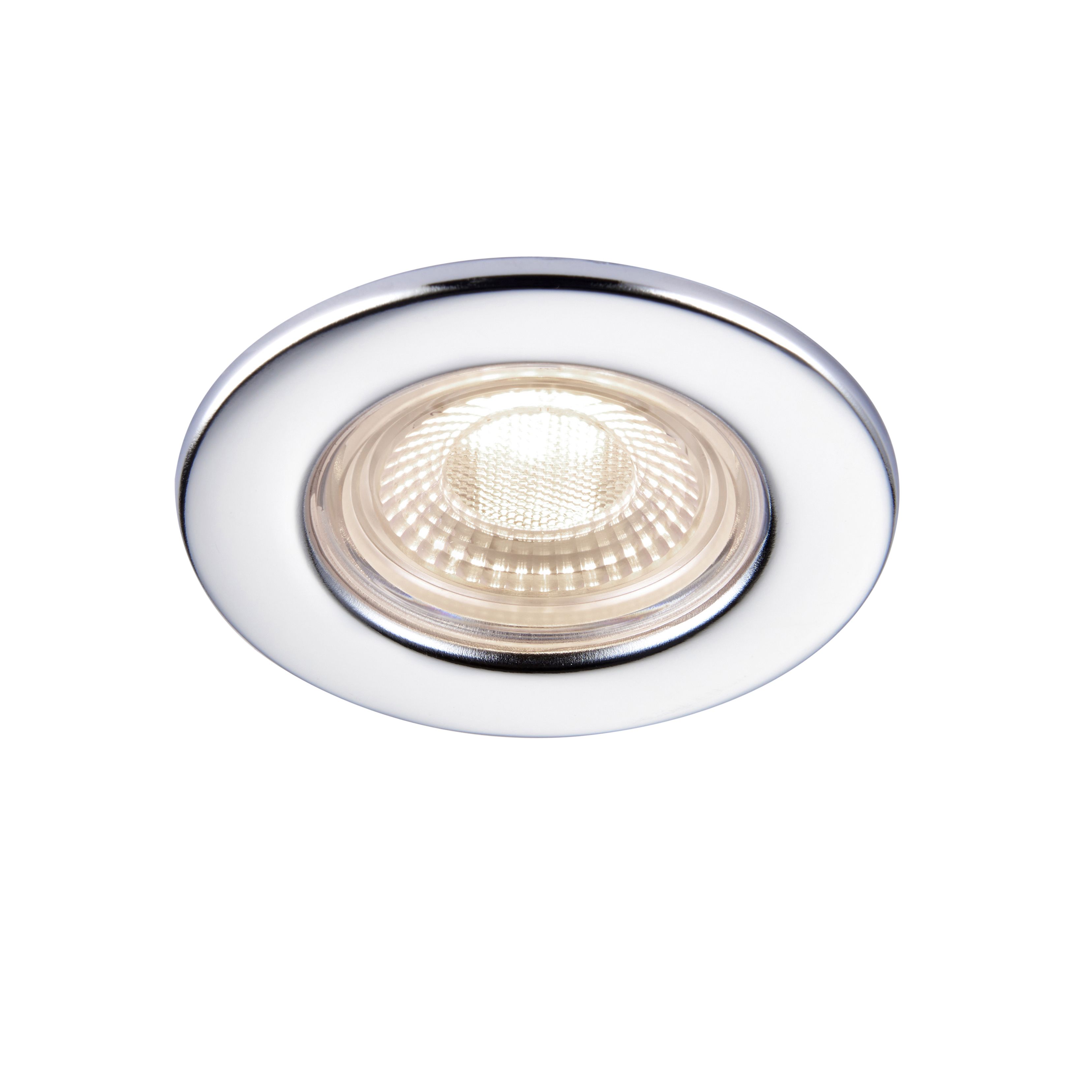 GoodHome Hodgkin Chrome effect Fixed LED Fire-rated Neutral white ...
