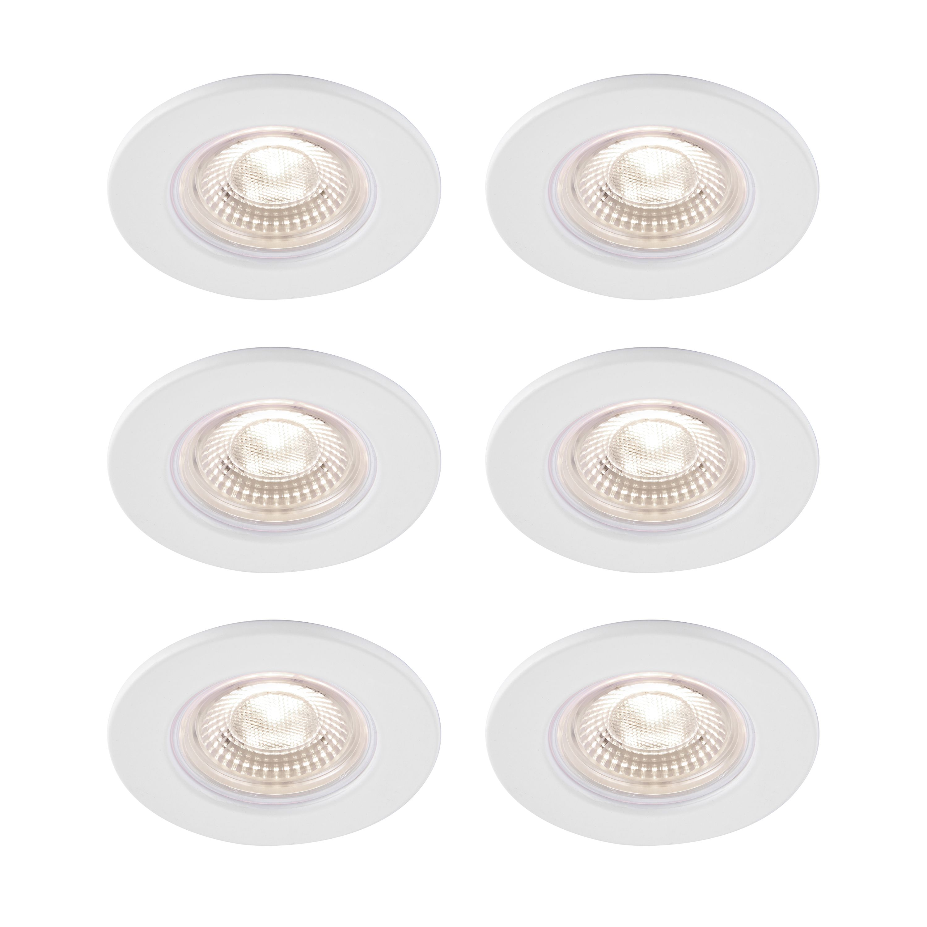 GoodHome Hodgkin Matt White Fixed LED Fire-rated Neutral white ...