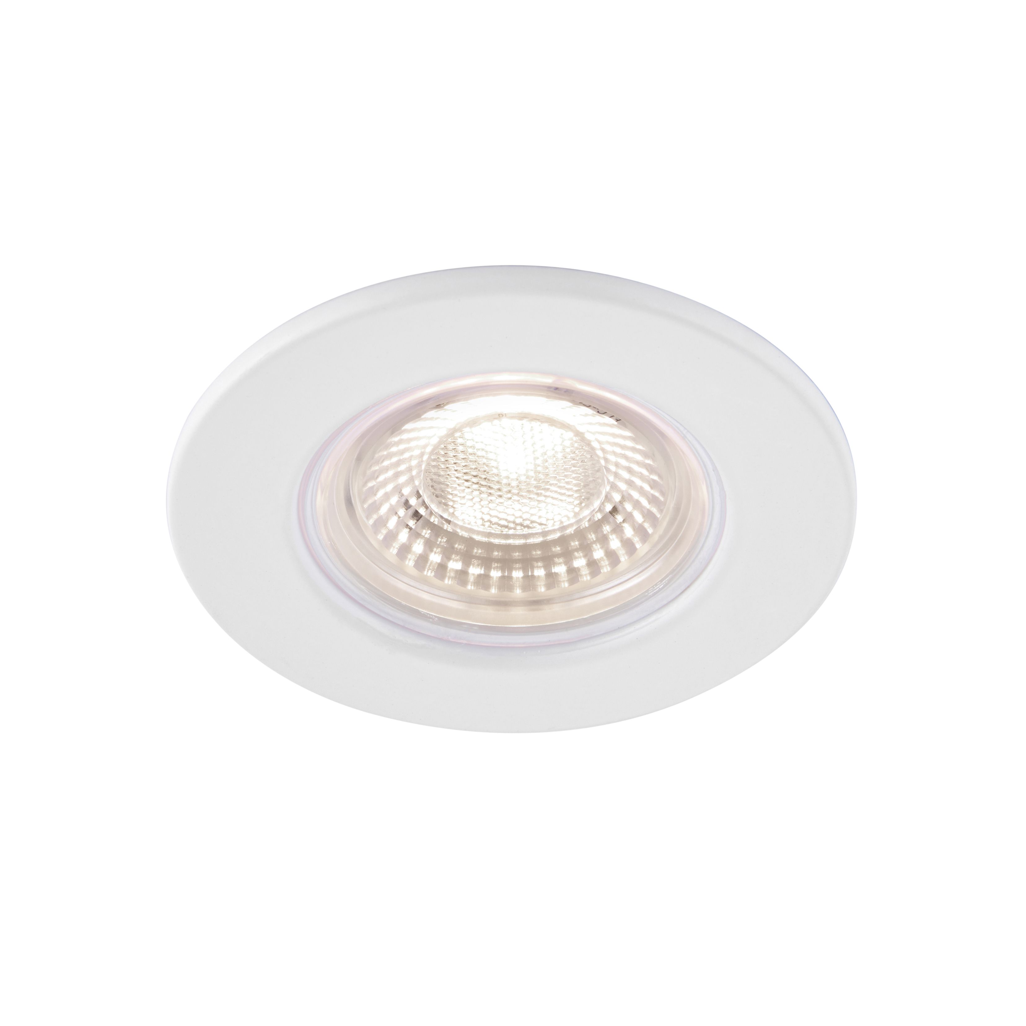GoodHome Hodgkin Matt White Fixed LED Fire-rated Neutral white ...