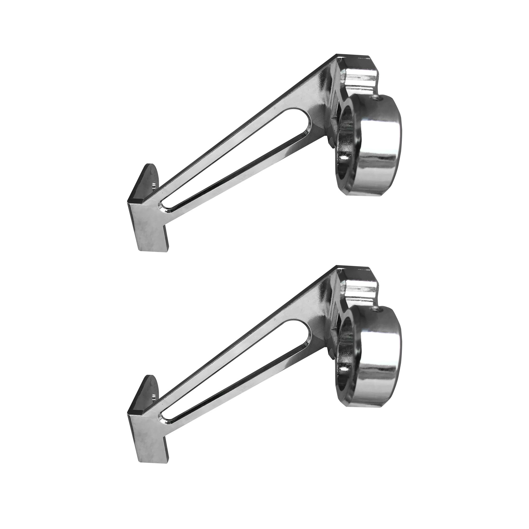GoodHome Ikaria Grey Brushed nickel effect Metal Recess Curtain pole ...