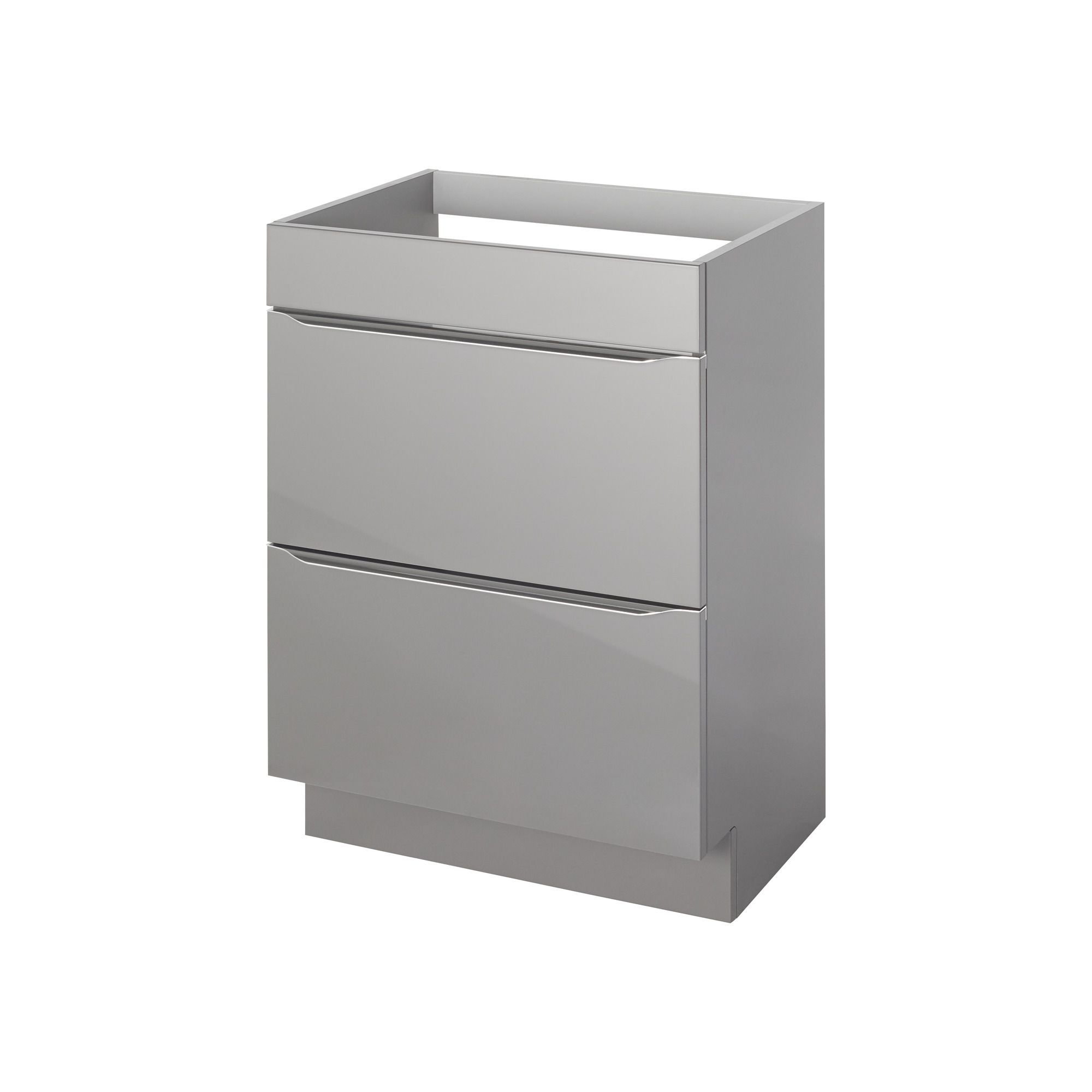 GoodHome Imandra Gloss Anthracite Freestanding Bathroom Cabinet (H ...