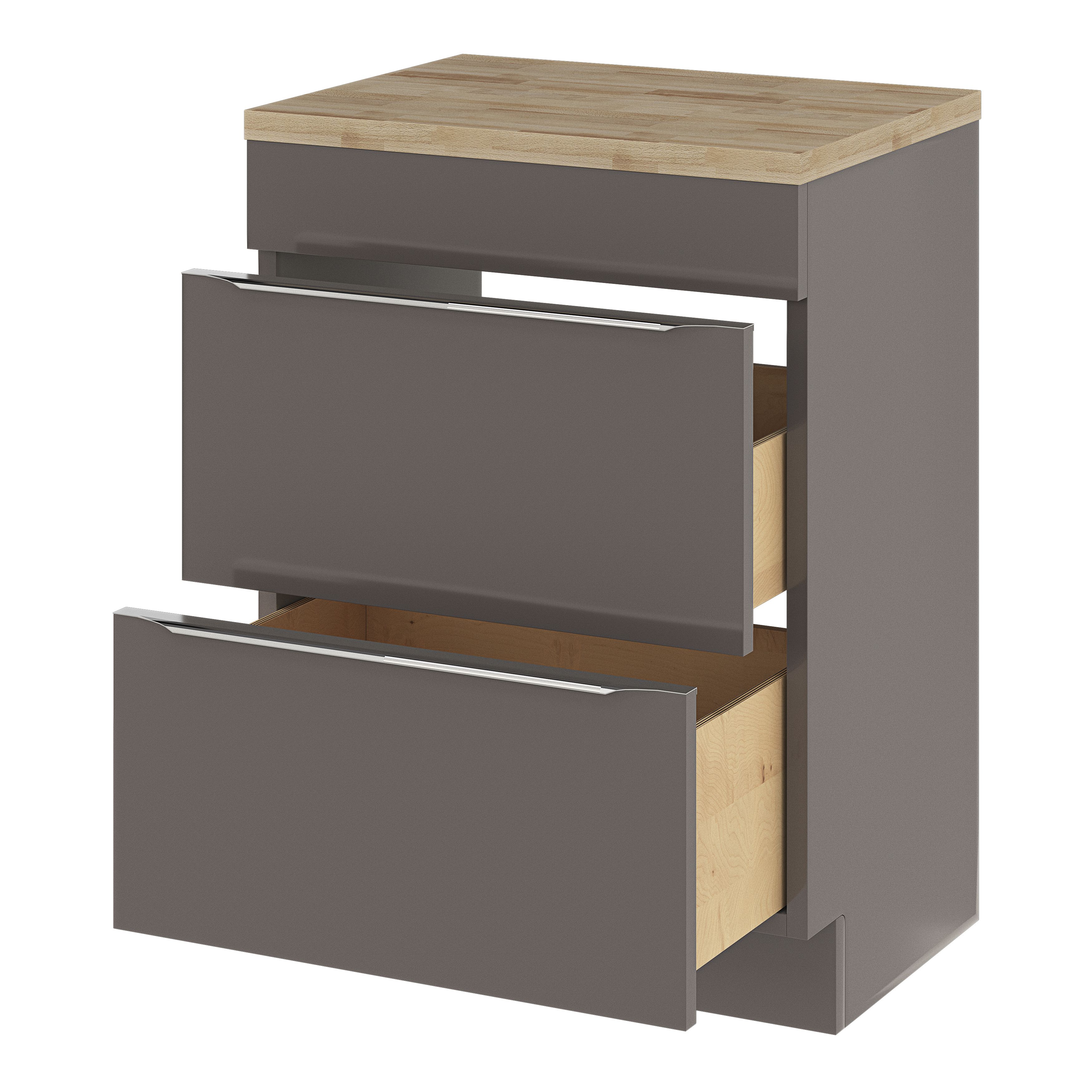 GoodHome Imandra Gloss Anthracite Freestanding Bathroom Cabinet (H ...