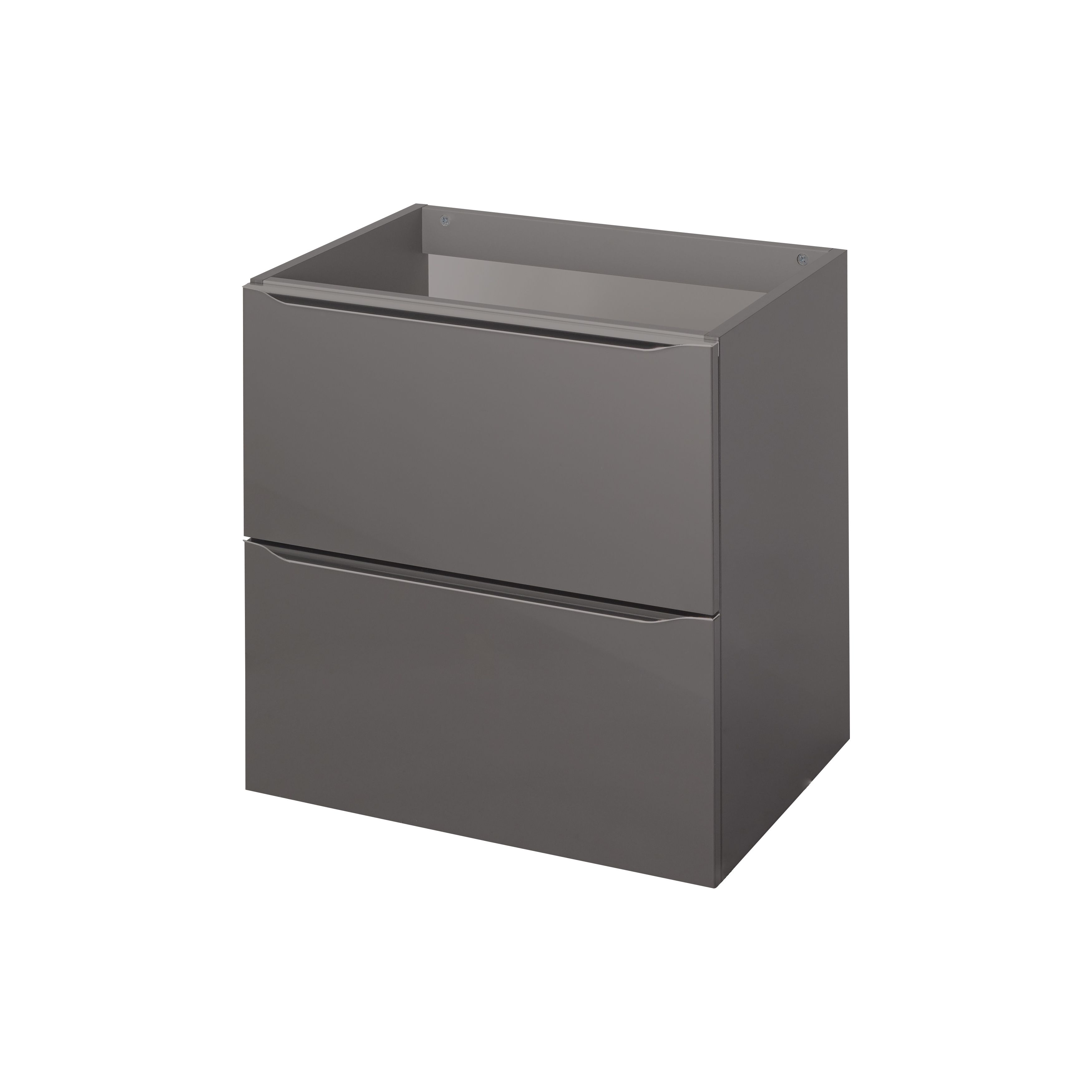 GoodHome Imandra Gloss Anthracite Wall-mounted Bathroom Vanity unit (H ...