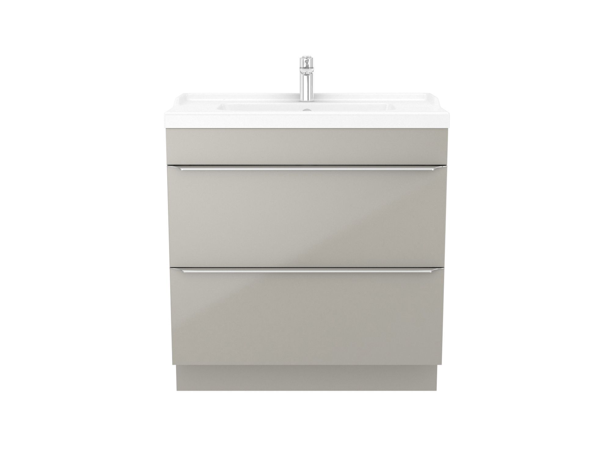 GoodHome Imandra Gloss Taupe Bathroom Vanity unit (H) 820mm (W) 800mm