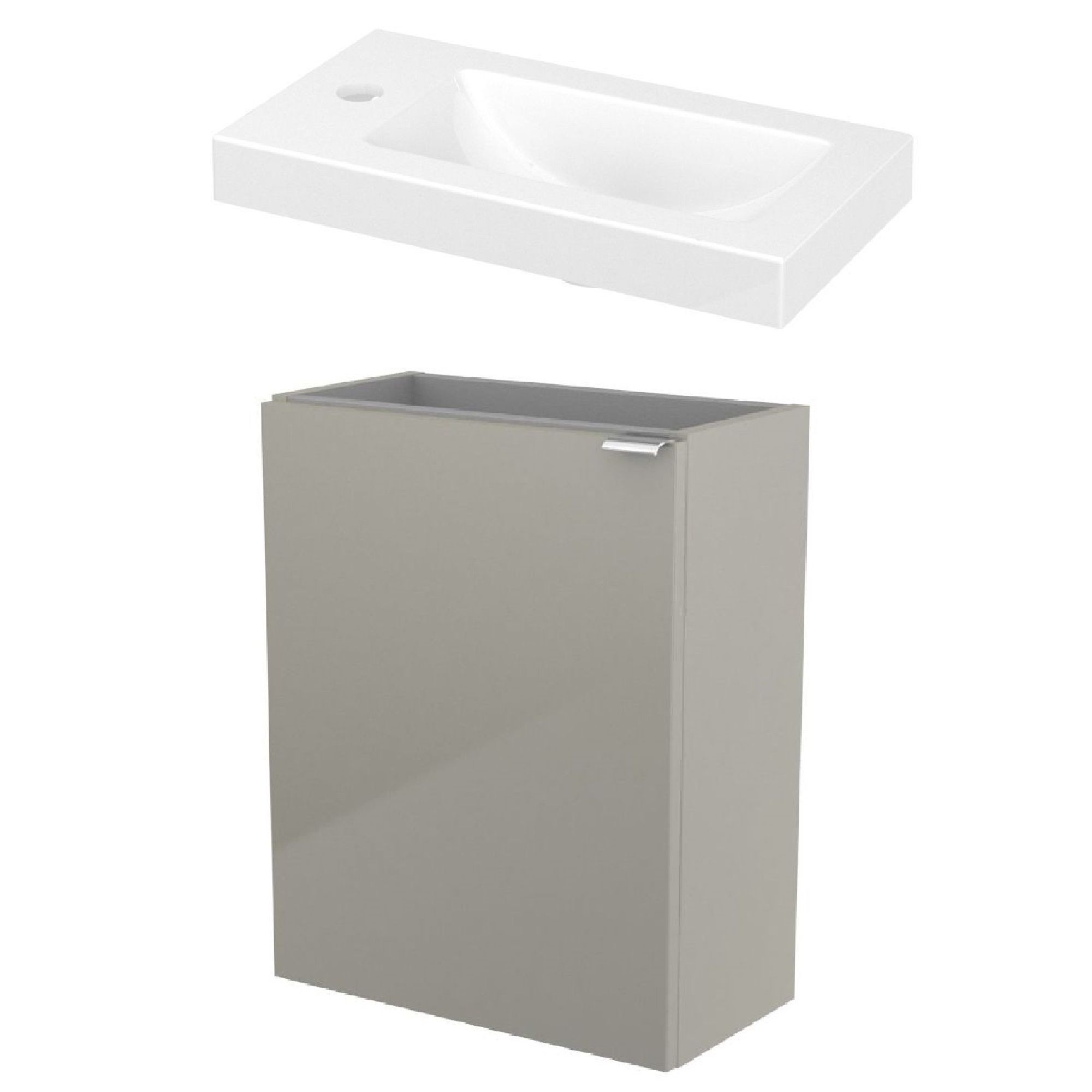 GoodHome Imandra Gloss Taupe & white Vanity unit & basin set (H)550mm ...