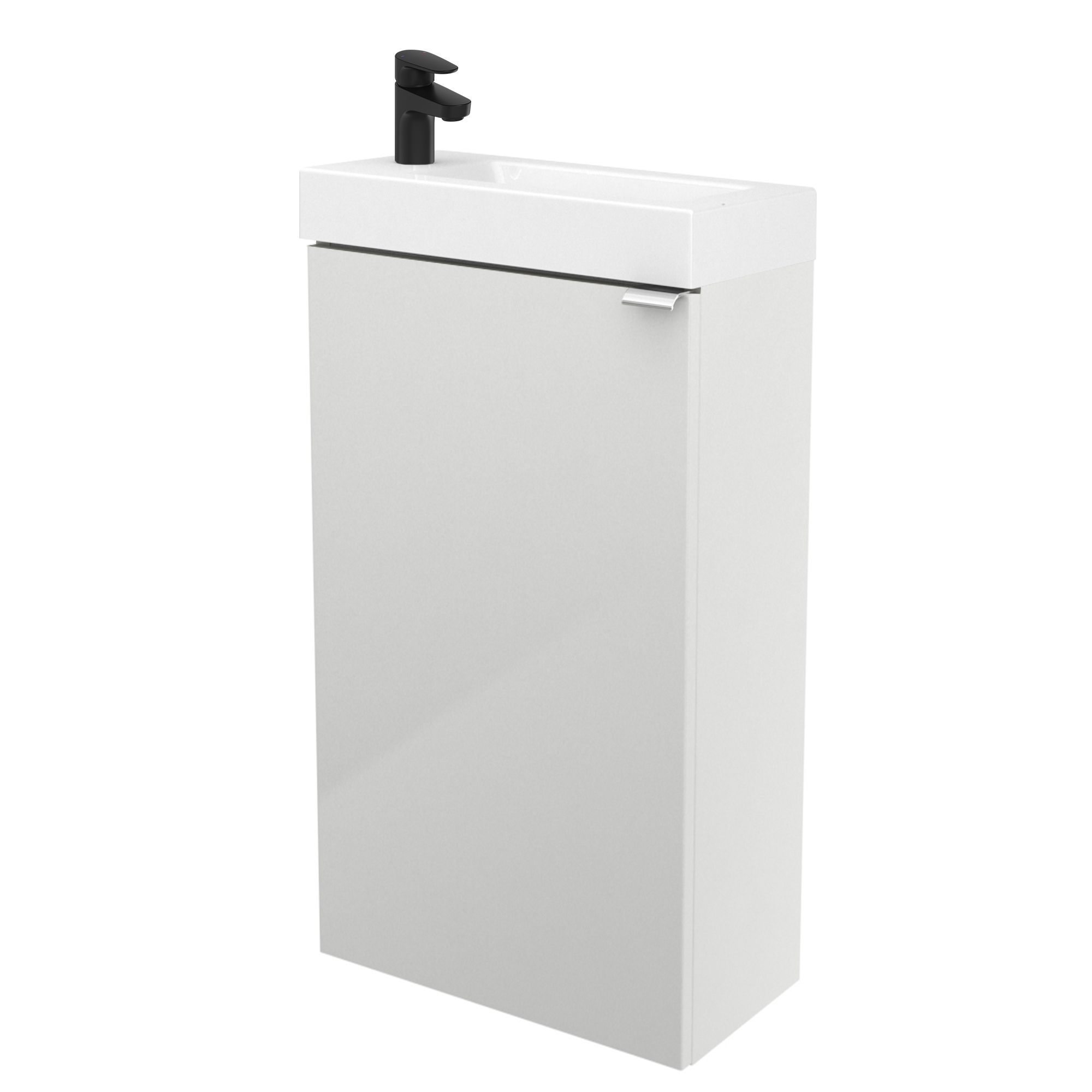 GoodHome Imandra Gloss White Freestanding Cloakroom vanity unit & basin ...