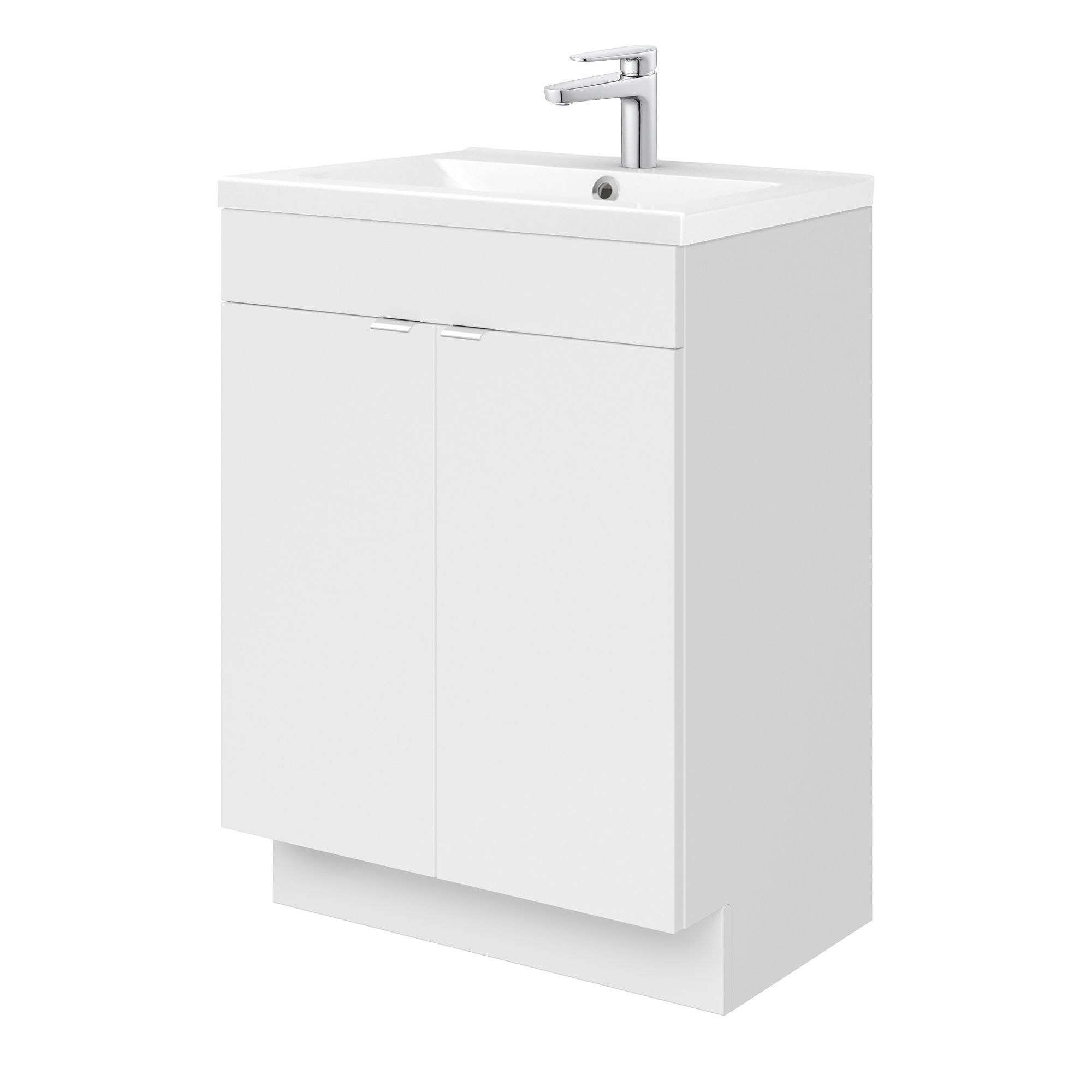 GoodHome Imandra Gloss White Freestanding Vanity unit & basin set with ...