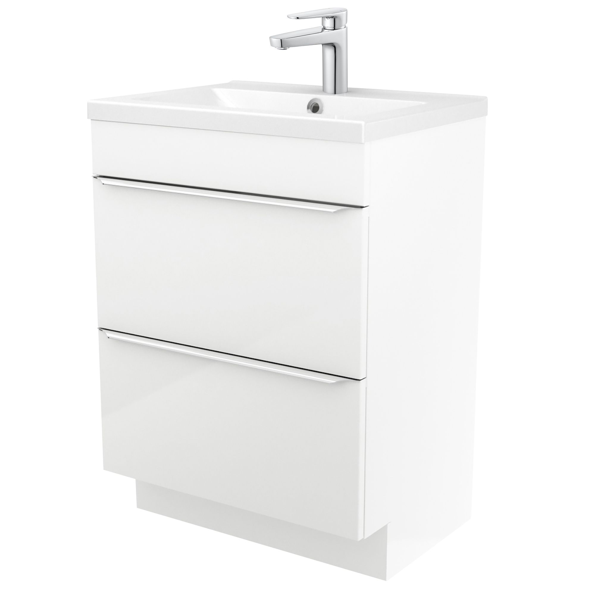 GoodHome Imandra Gloss White Freestanding Vanity unit & basin set with ...