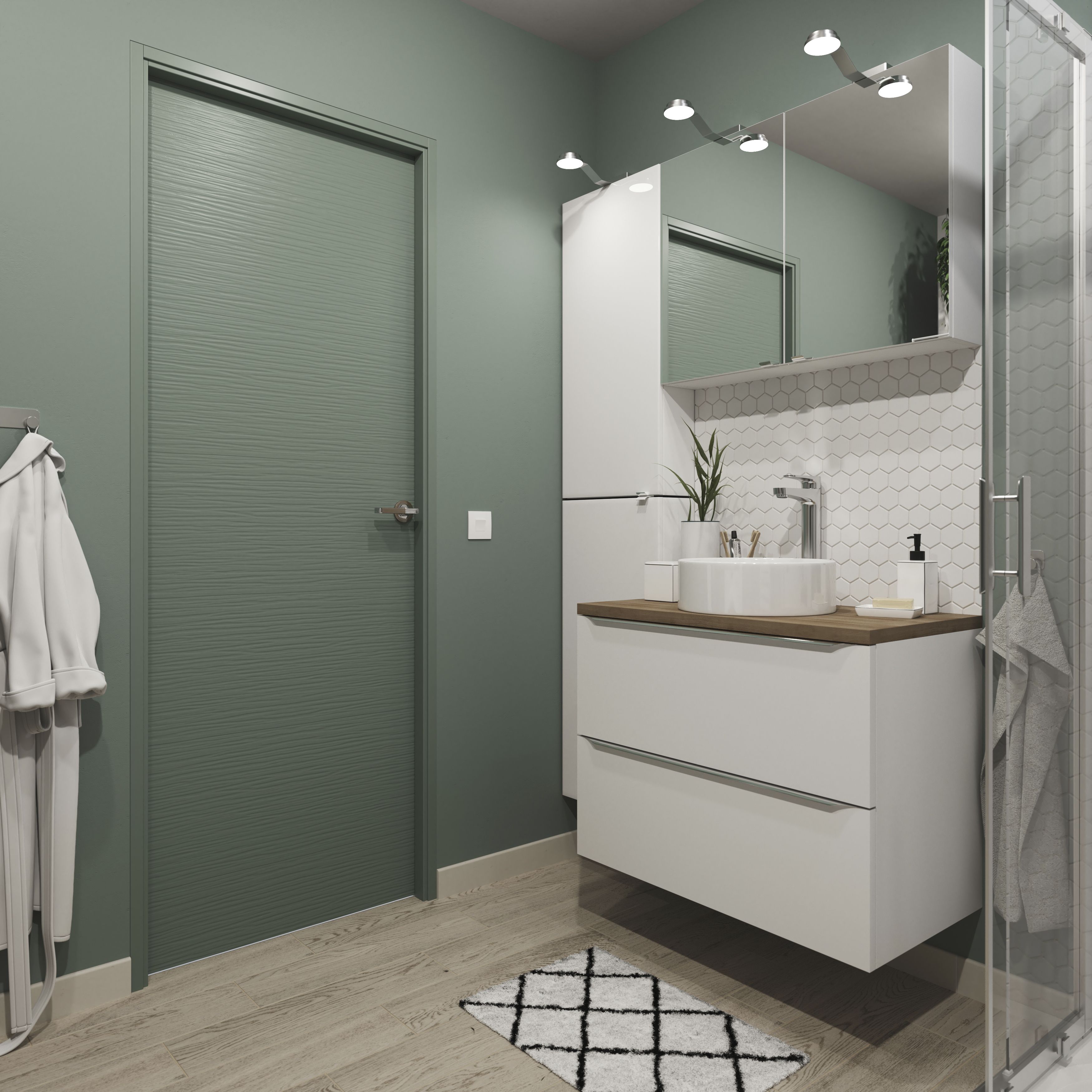 GoodHome Imandra Gloss White Wall-mounted Bathroom Vanity unit (H ...