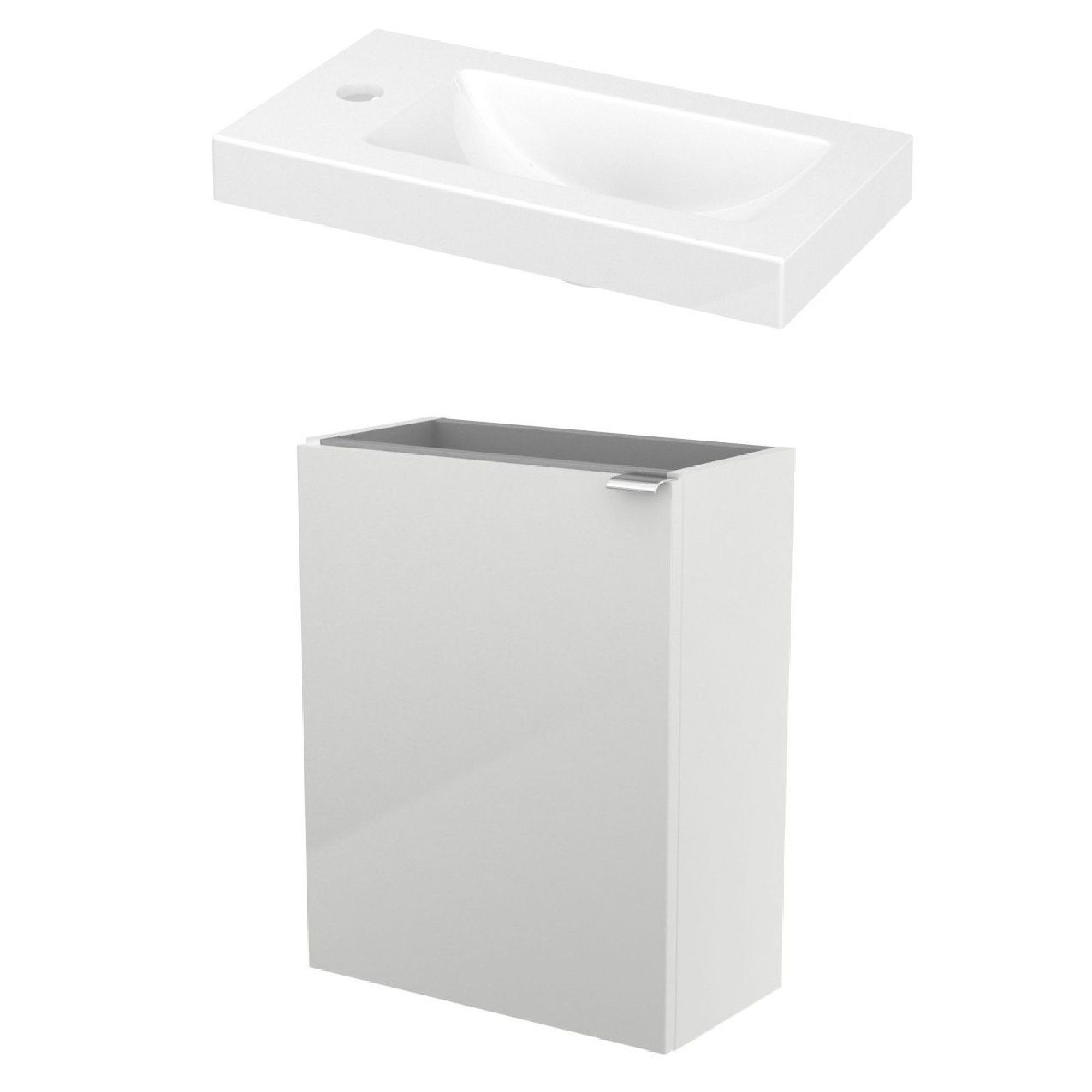 GoodHome Imandra Gloss White Wall-mounted Vanity unit & basin set (H ...