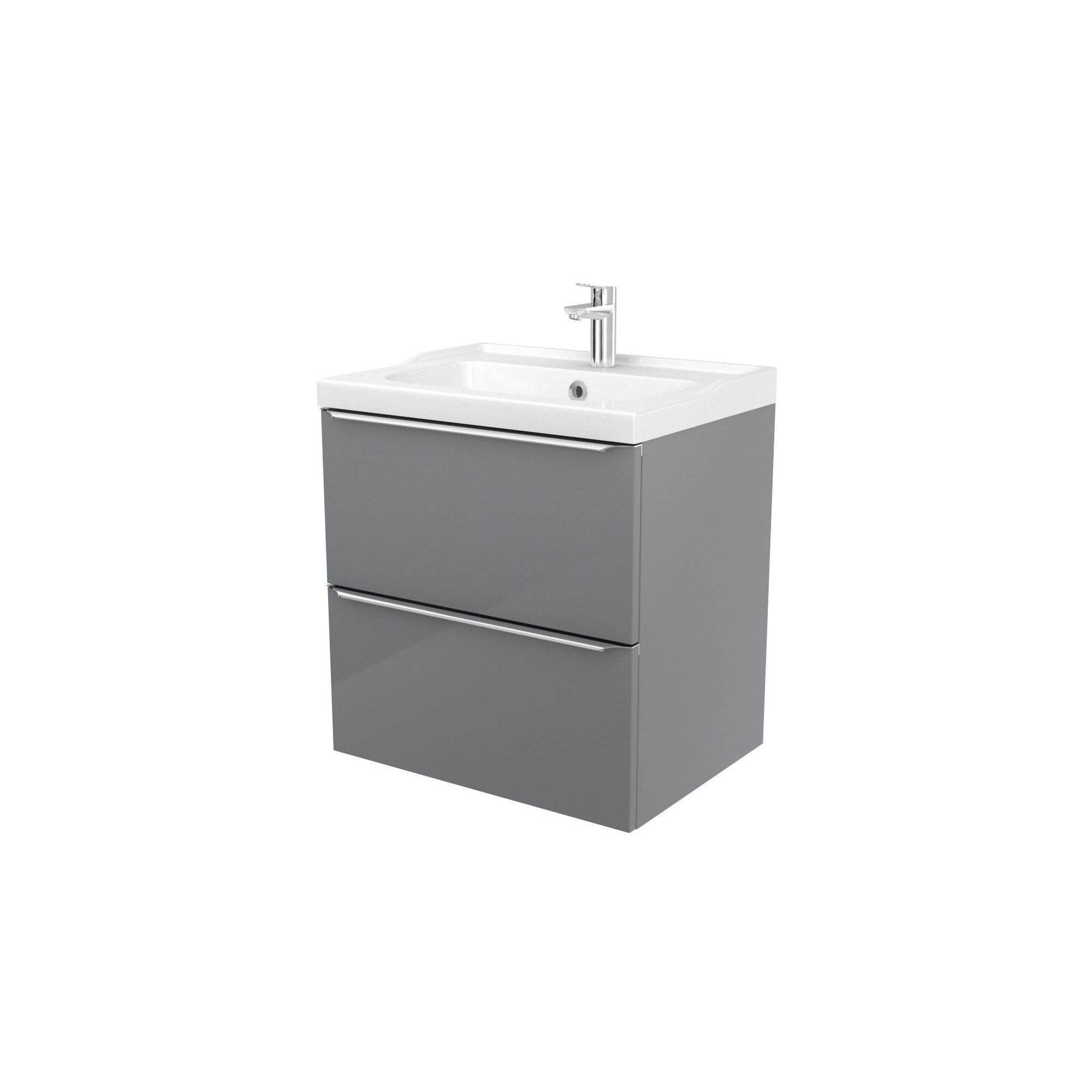 GoodHome Imandra Grey Wall-mounted Vanity unit & basin set - Includes ...