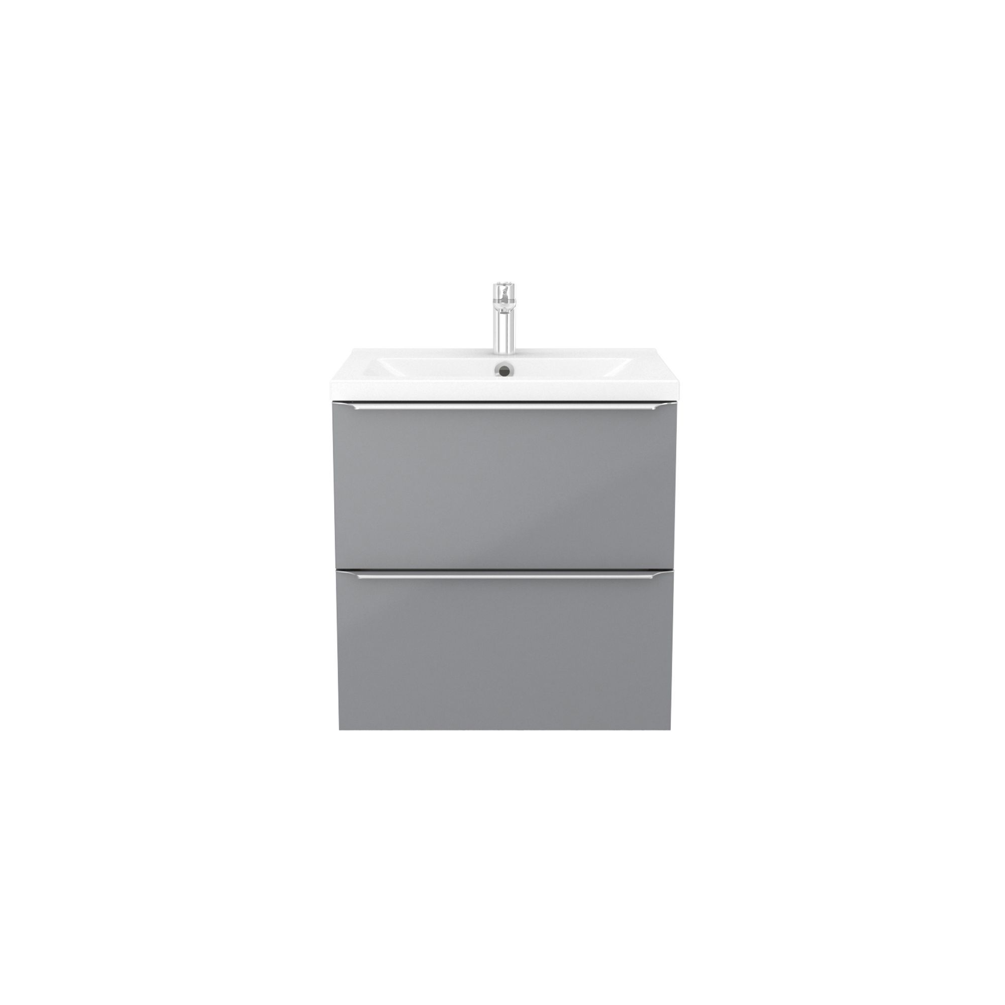 GoodHome Imandra Grey Wall-mounted Vanity unit & basin set - Includes ...