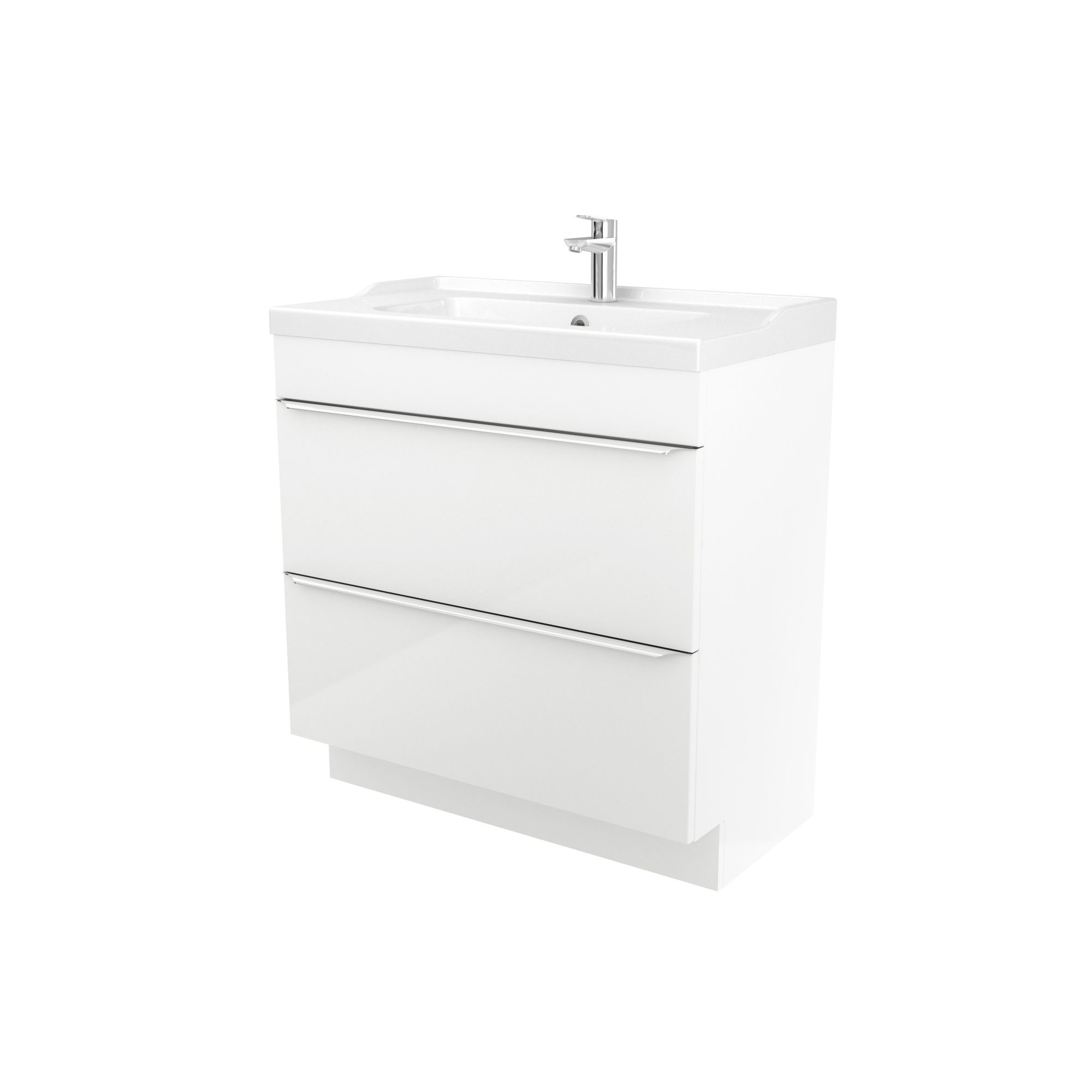 GoodHome Imandra & Lana White Freestanding Vanity unit & basin set (W ...