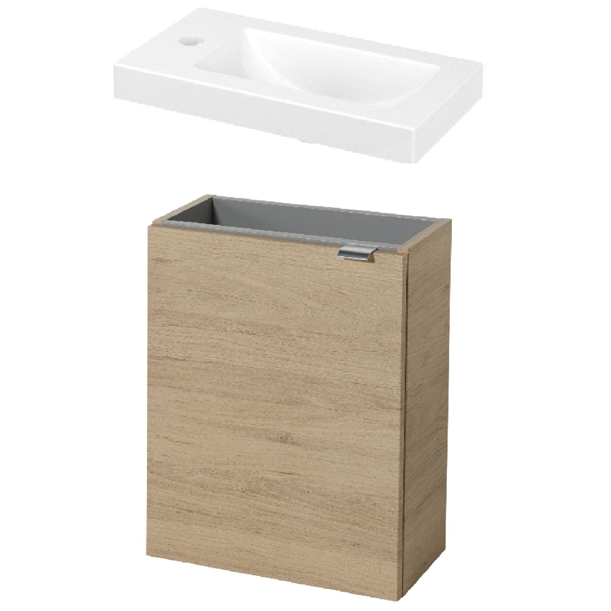 GoodHome Imandra Matt Oak effect Vanity unit & basin set (H)550mm | DIY ...
