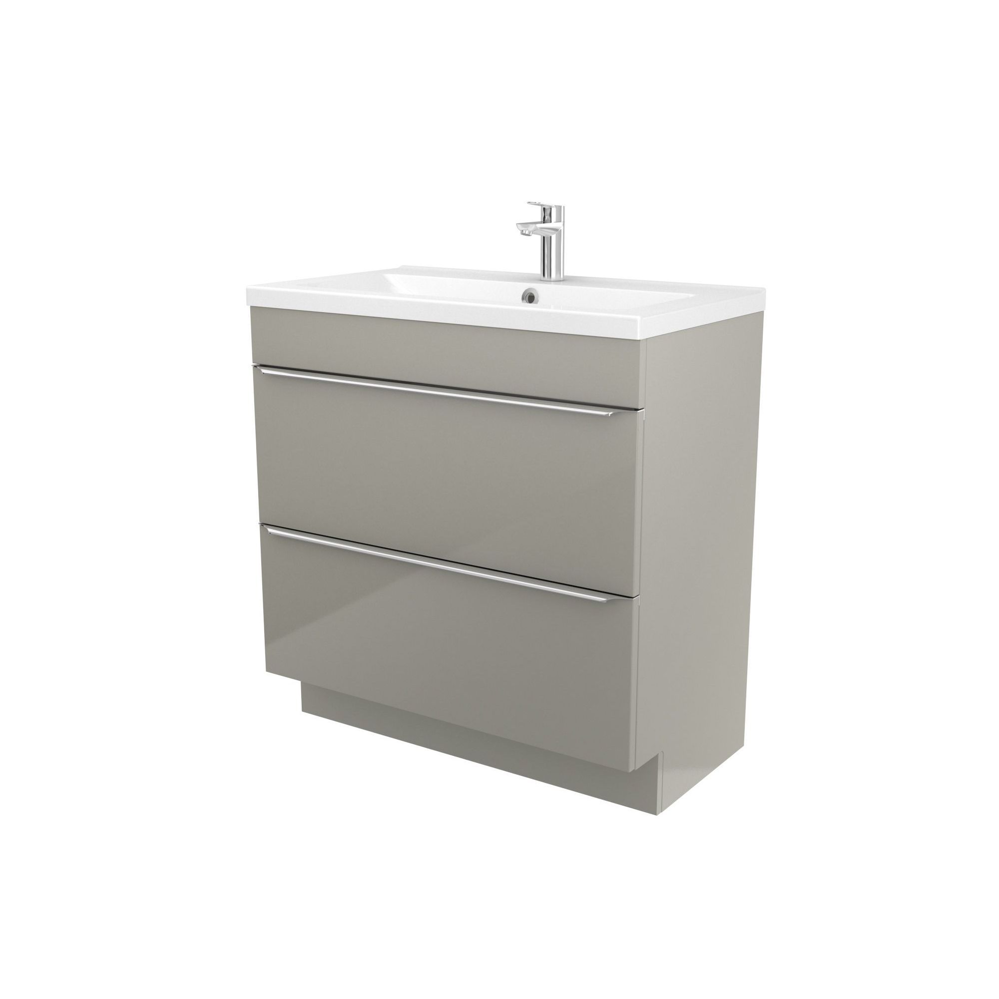 GoodHome Imandra & Nira Taupe Freestanding Vanity unit & basin set (W ...
