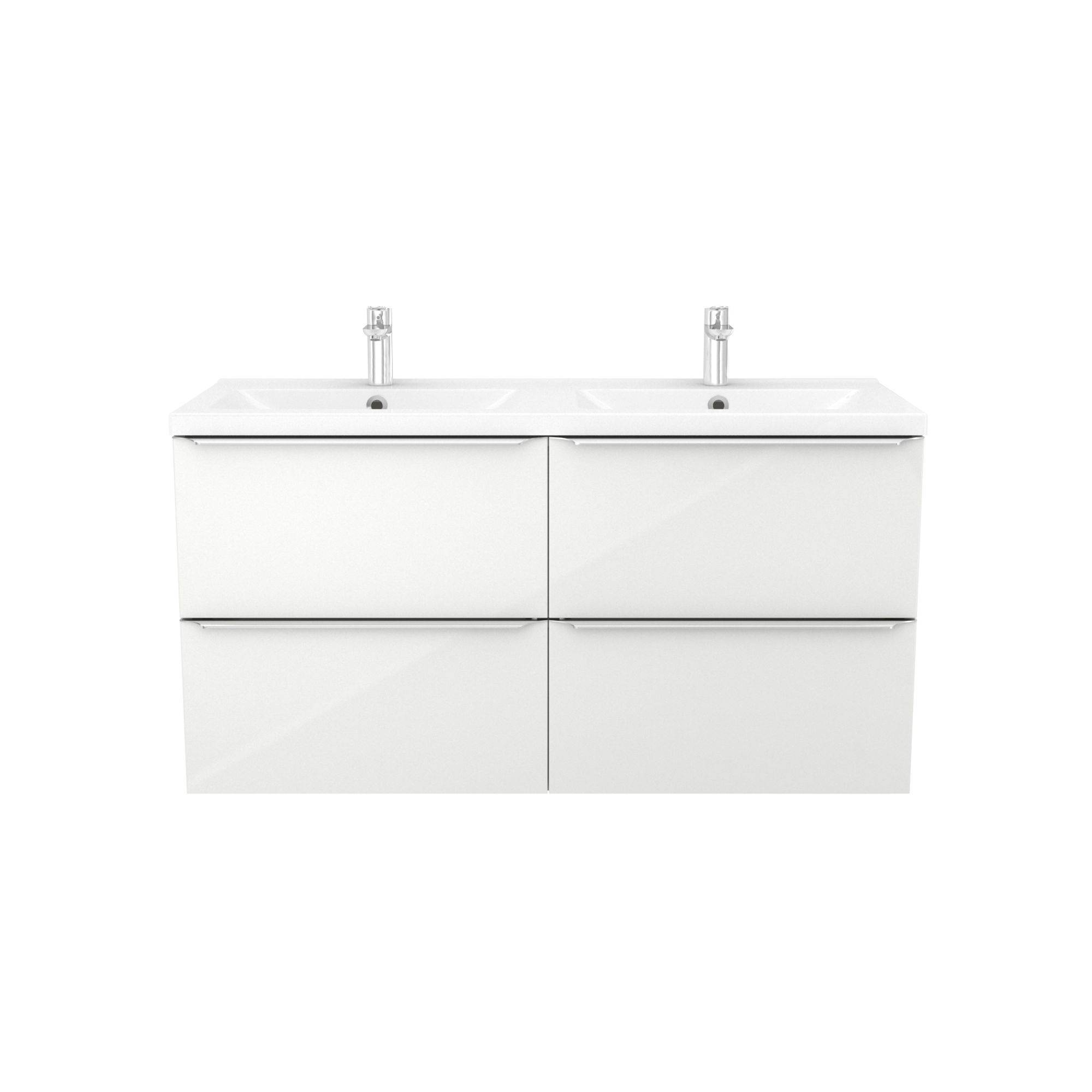 GoodHome Imandra & Nira White Wall-mounted Vanity unit & basin set (W ...