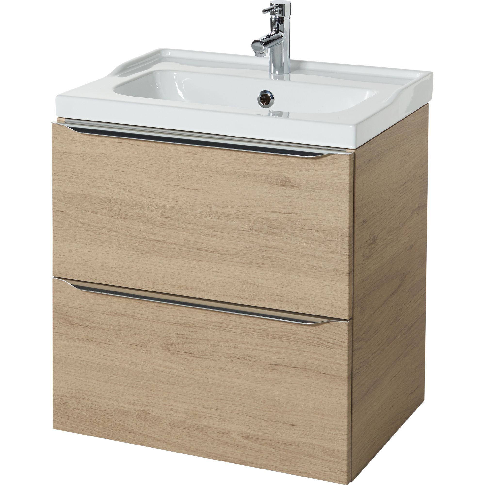 GoodHome Imandra Oak effect Vanity unit & basin set (W)604mm | DIY at B&Q