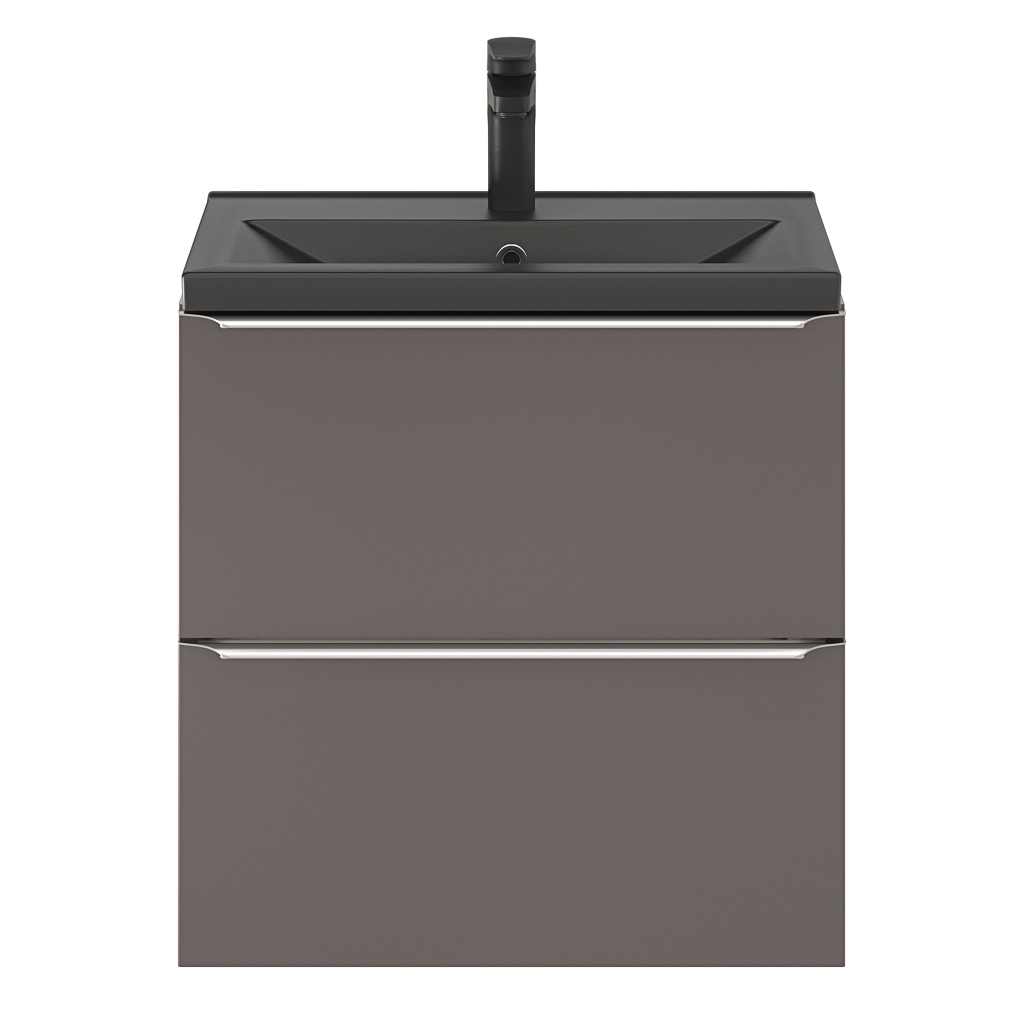 GoodHome Imandra Slimline Gloss Warm Grey Wall-mounted Bathroom Cabinet ...