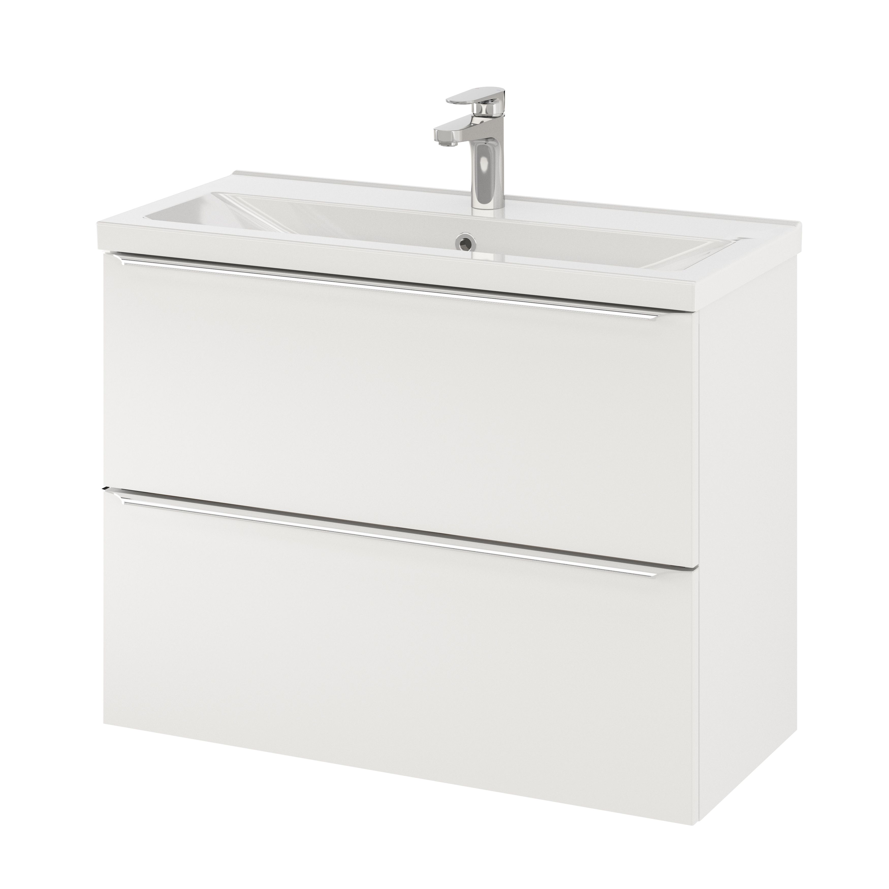 GoodHome Imandra Slimline Gloss White Wall-mounted Bathroom Cabinet (H ...