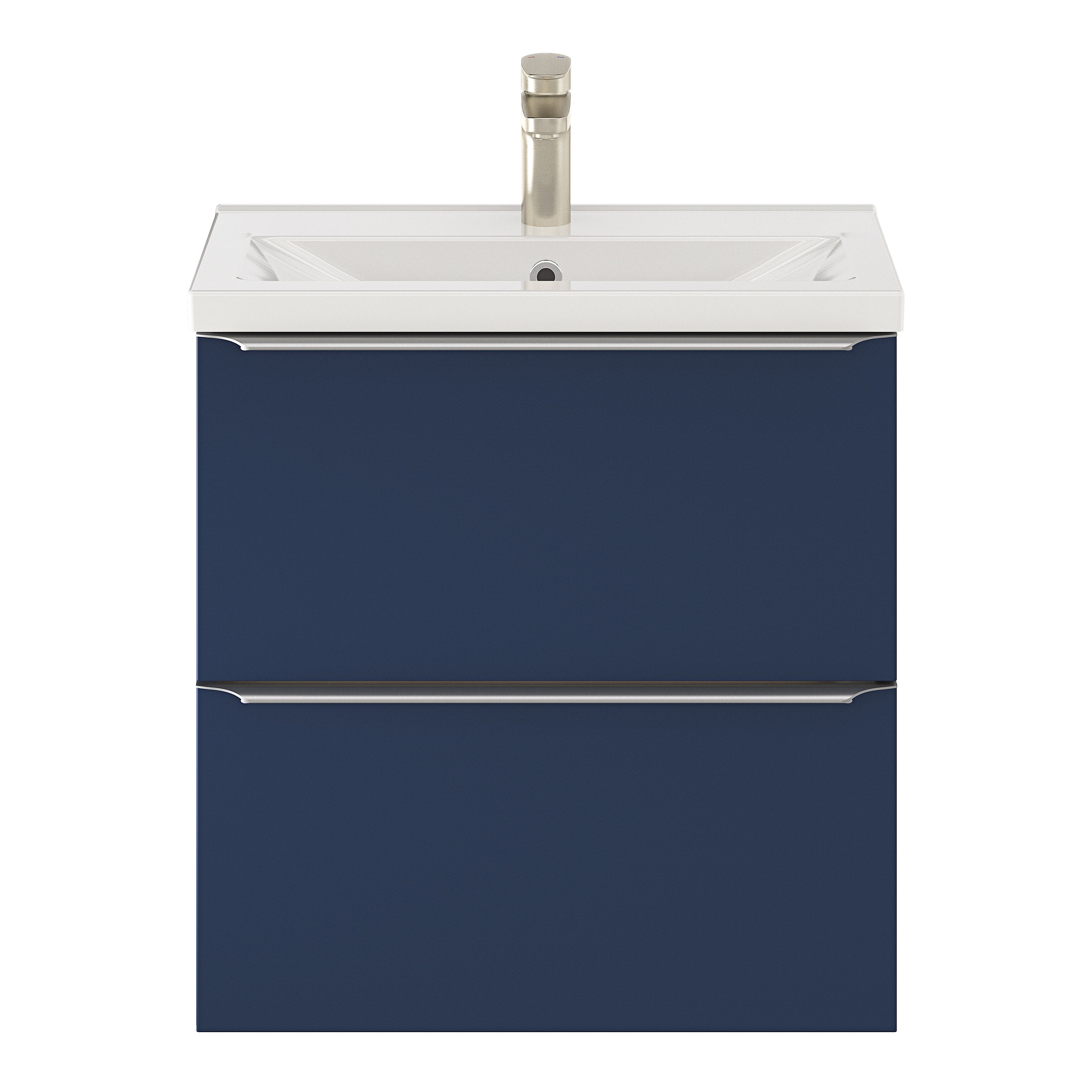 GoodHome Imandra Slimline Matt Blue Wall-mounted Bathroom Cabinet (H ...