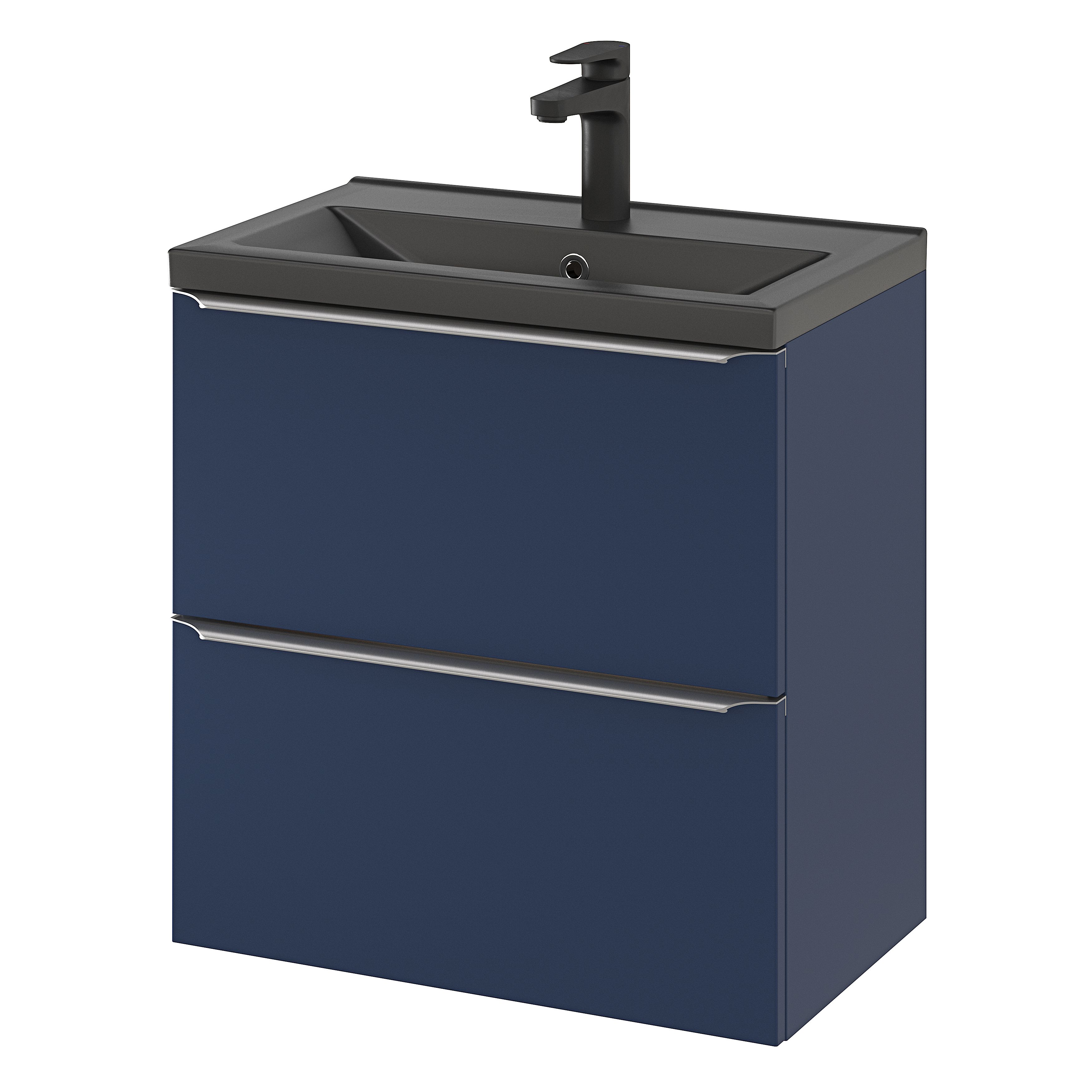 GoodHome Imandra Slimline Matt Blue Wall-mounted Bathroom Cabinet (H ...