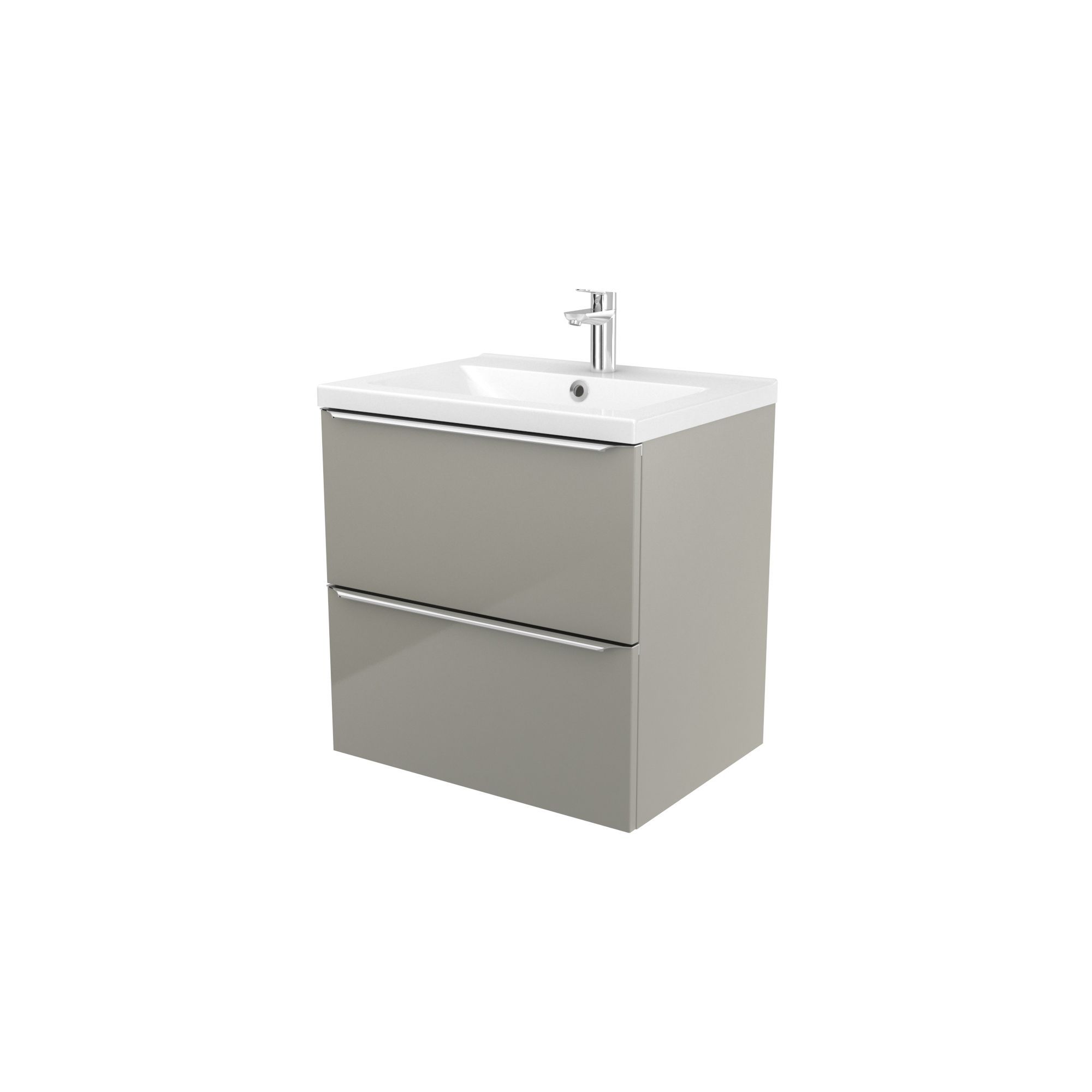 GoodHome Imandra Taupe Wall-mounted Vanity unit & basin set - Includes ...