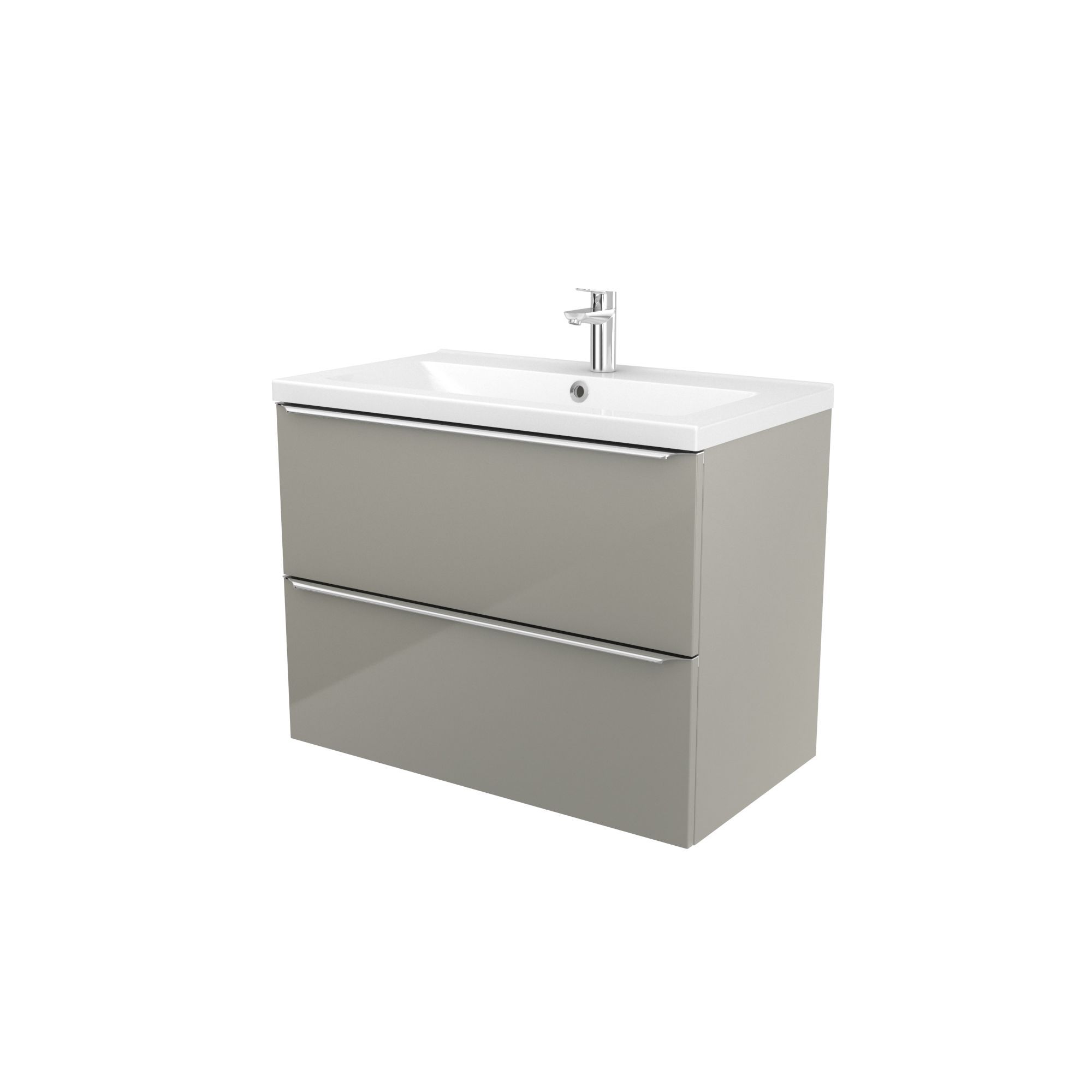 GoodHome Imandra Taupe Wall-mounted Vanity unit & basin set - Includes ...