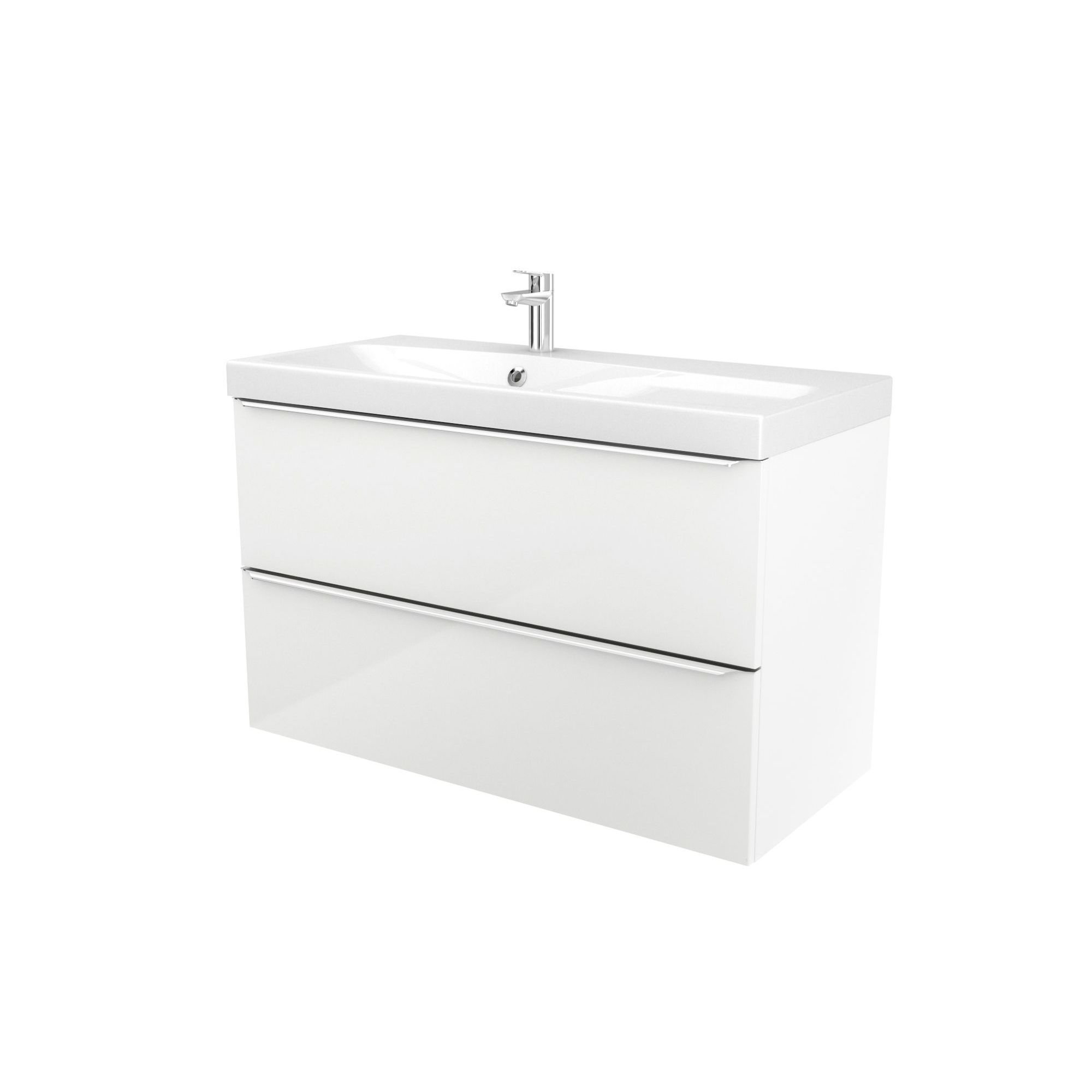 GoodHome Imandra White Wall-mounted Vanity unit & basin set - Includes ...