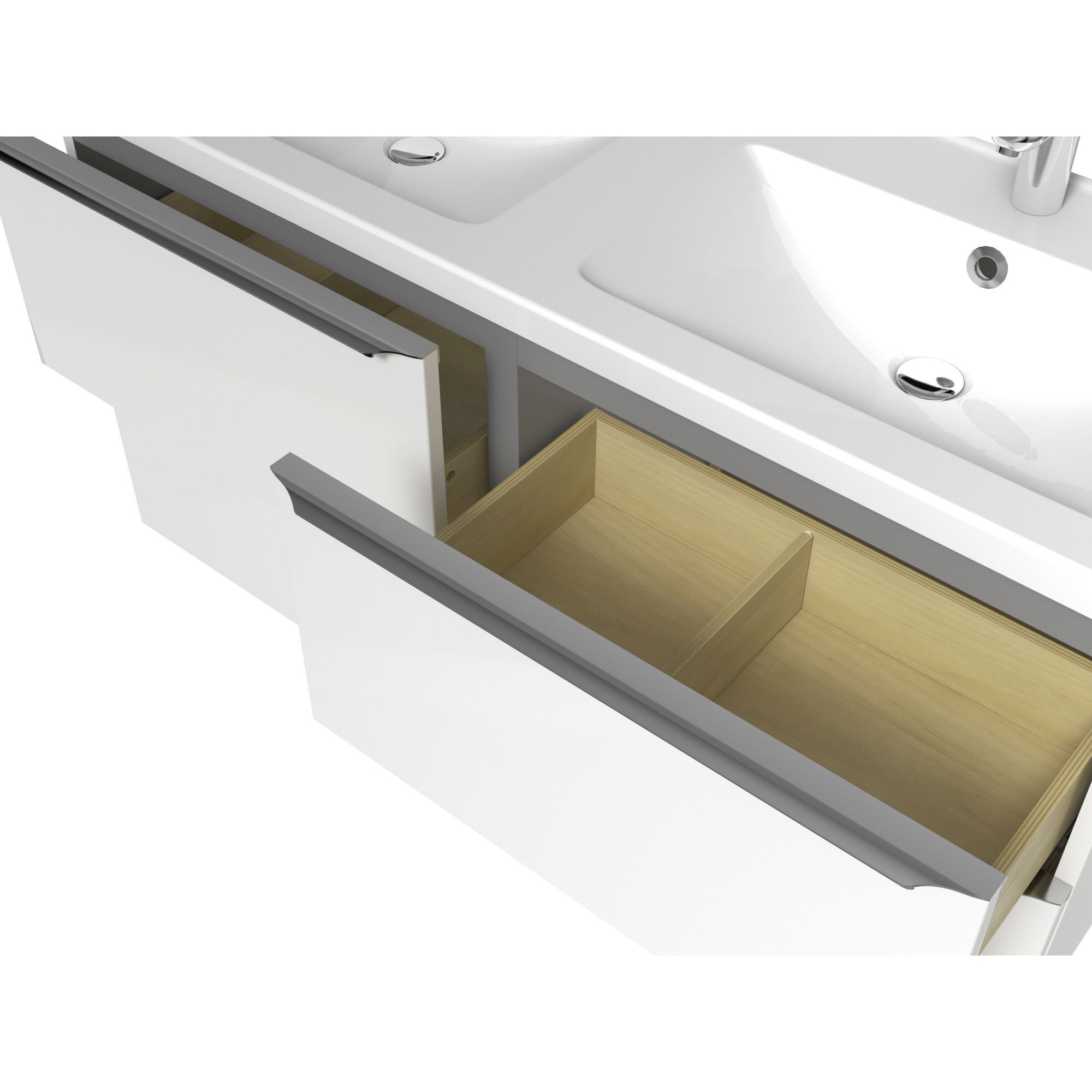 GoodHome Imandra White Wall-mounted Vanity unit & basin set - Includes ...