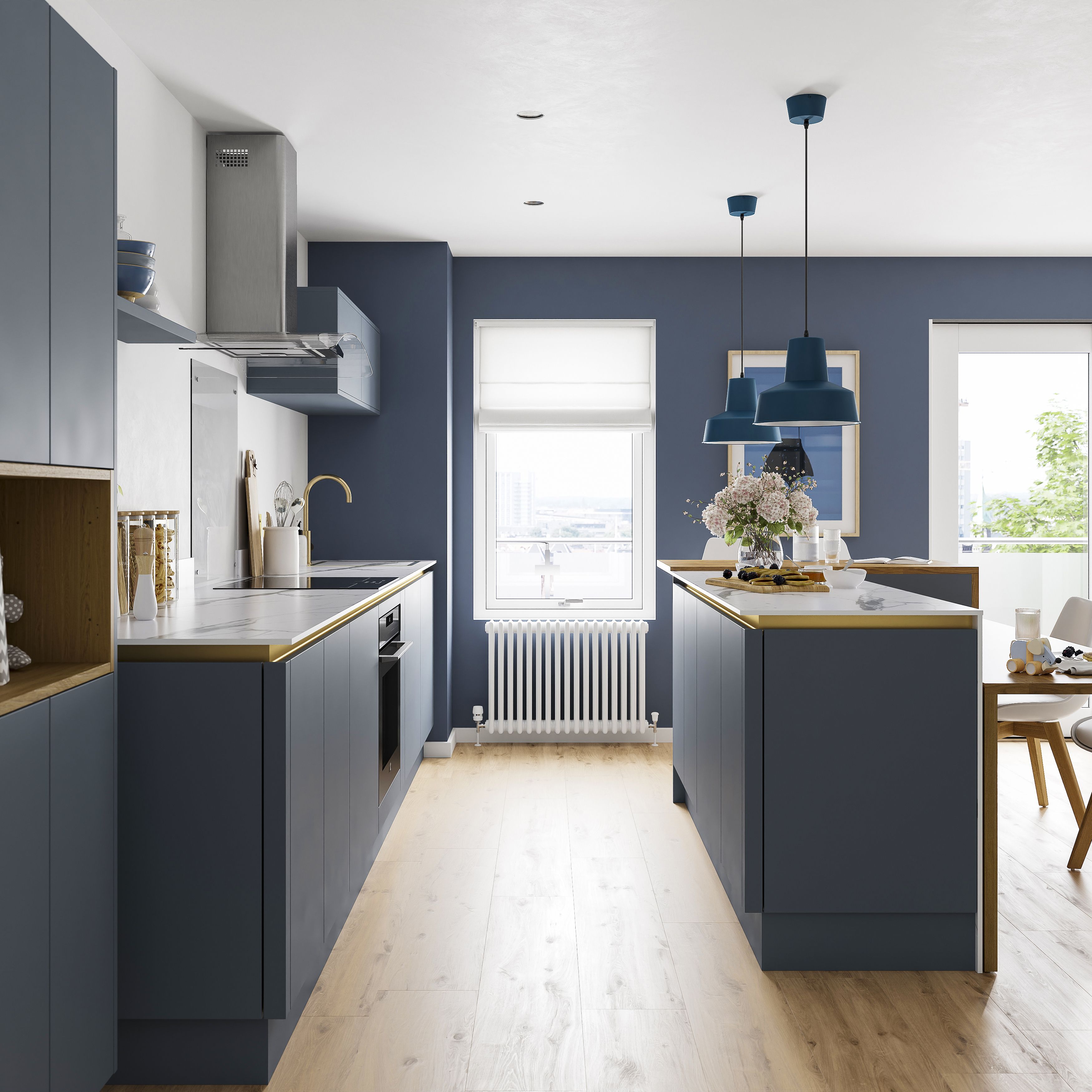 GoodHome Innovo Satin Brushed brass effect Under worktop rail