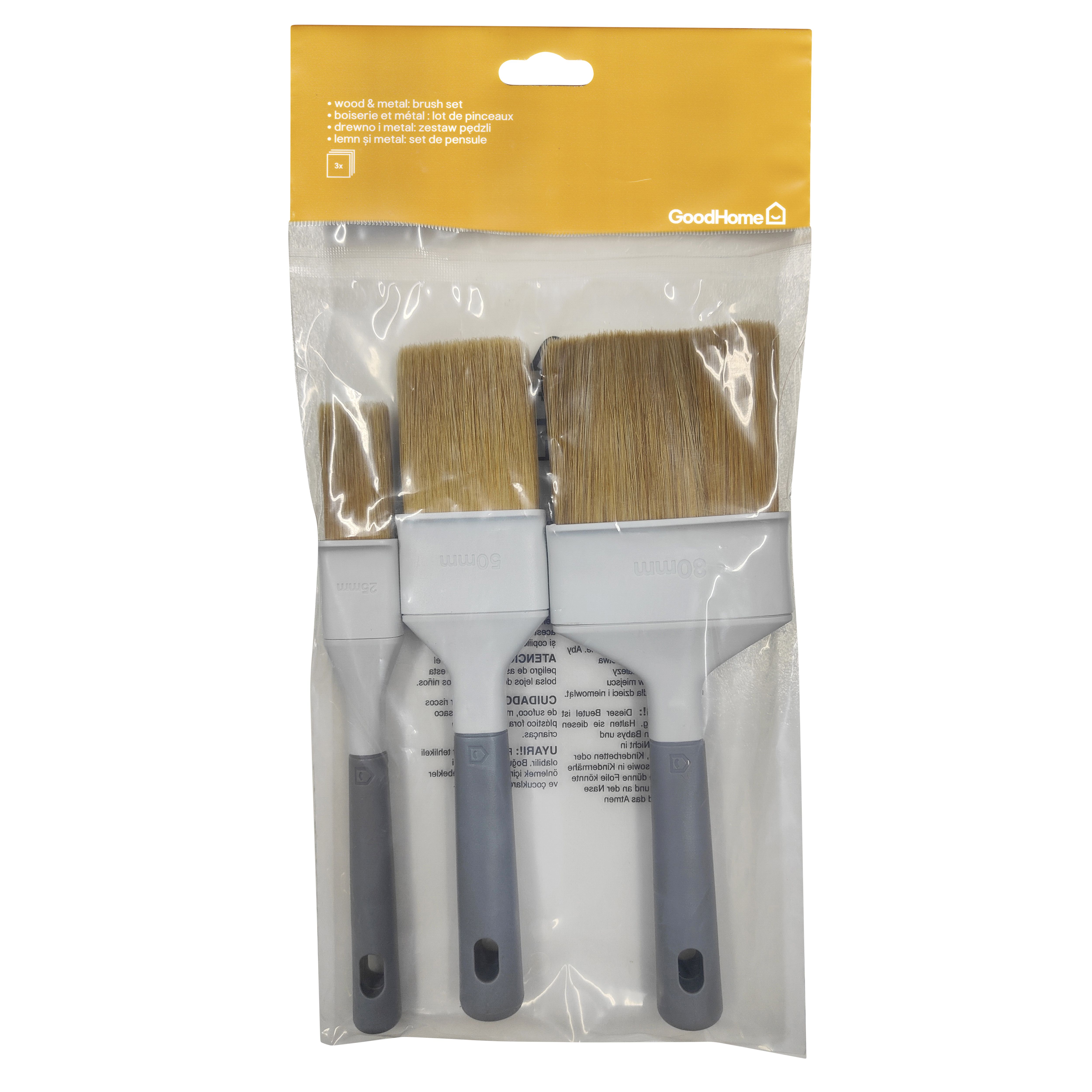 GoodHome Interior Paint brush, Pack of 3
