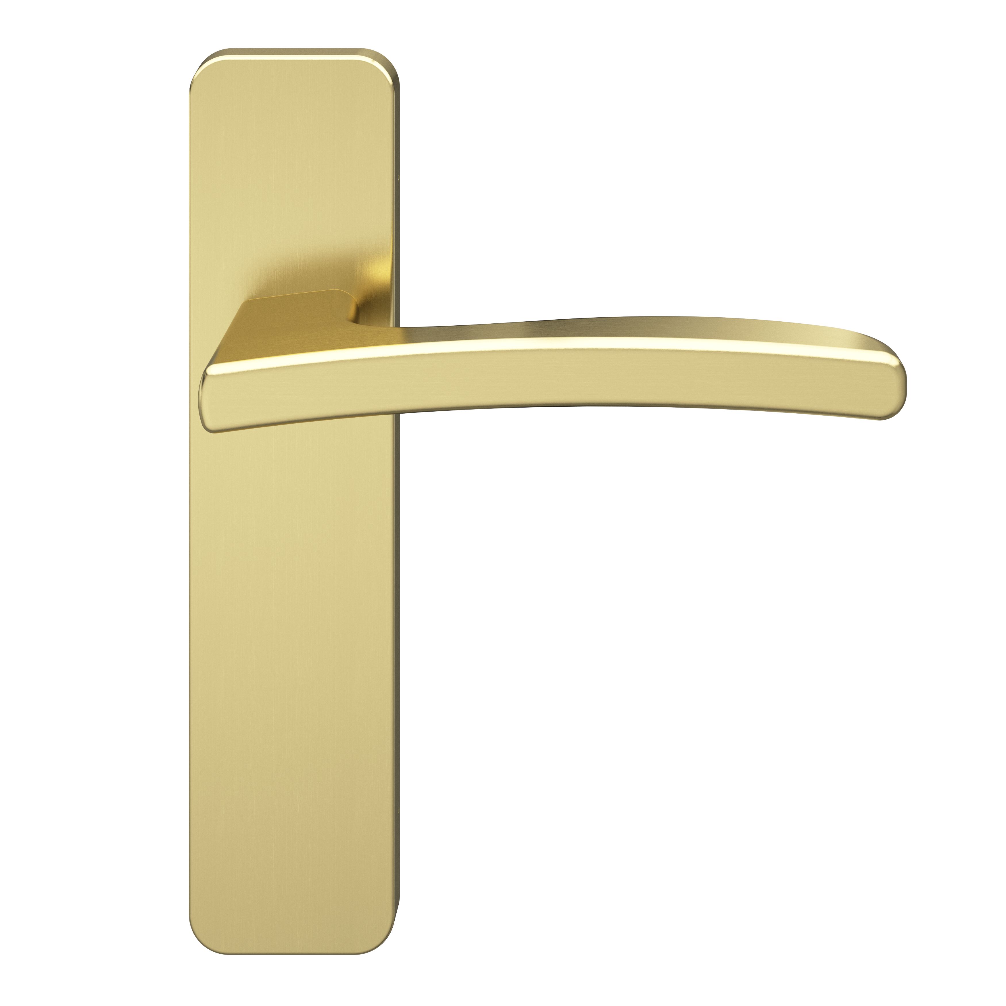 GoodHome Irvil Brushed Brass effect Round Latch Door handle (L)126.5mm ...