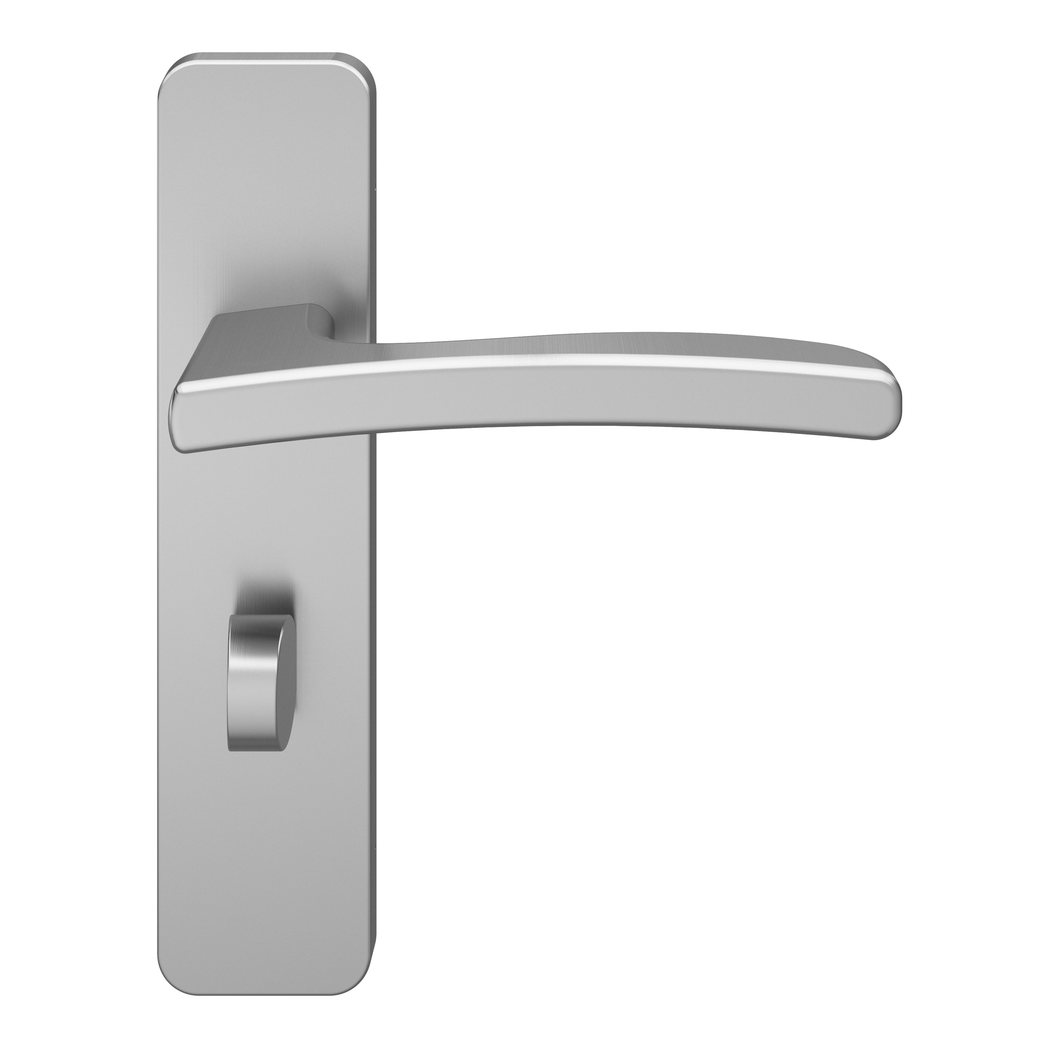 GOODHOME IRVIL BRUSHED NICKEL EFFECT ROUND LOCK DOOR HANDLE (L)126.5MM ...