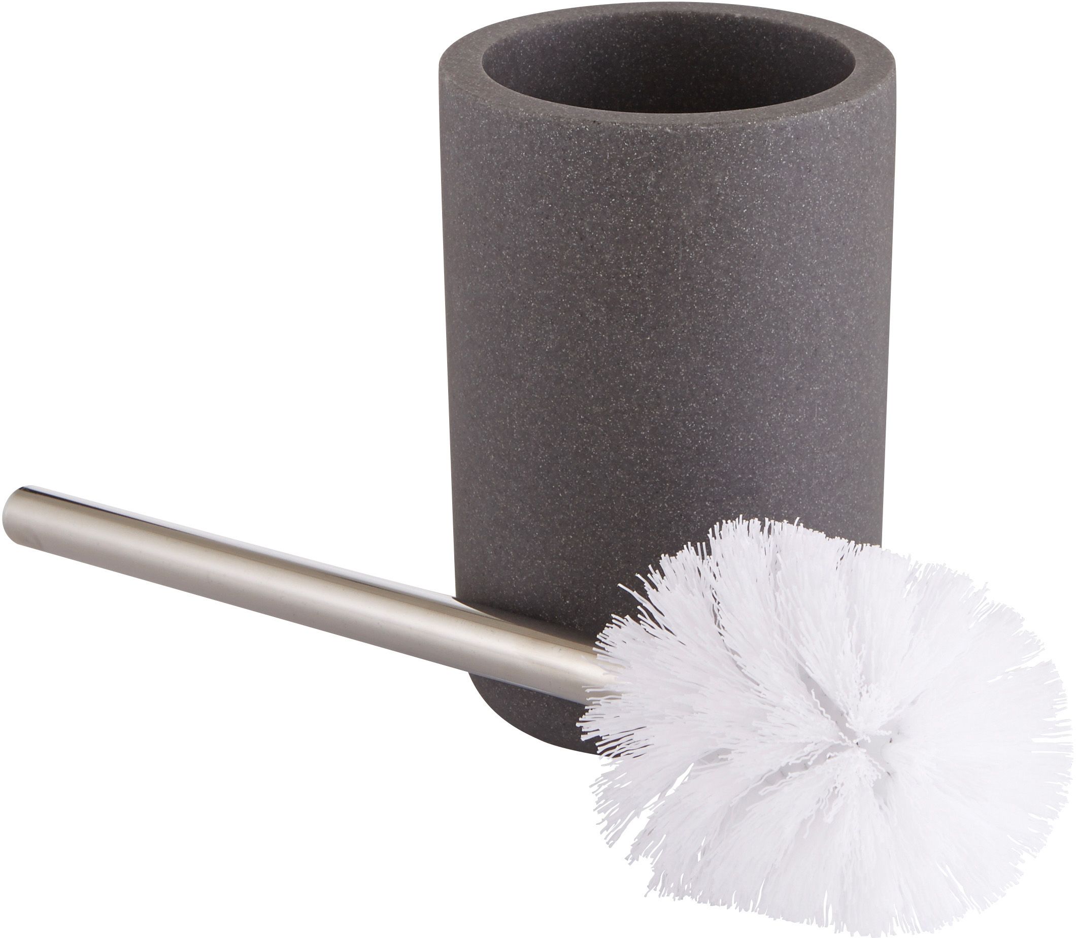 GoodHome Jubba Polymer resin polypropylene PP stainless steel Stone effect Toilet brush holder