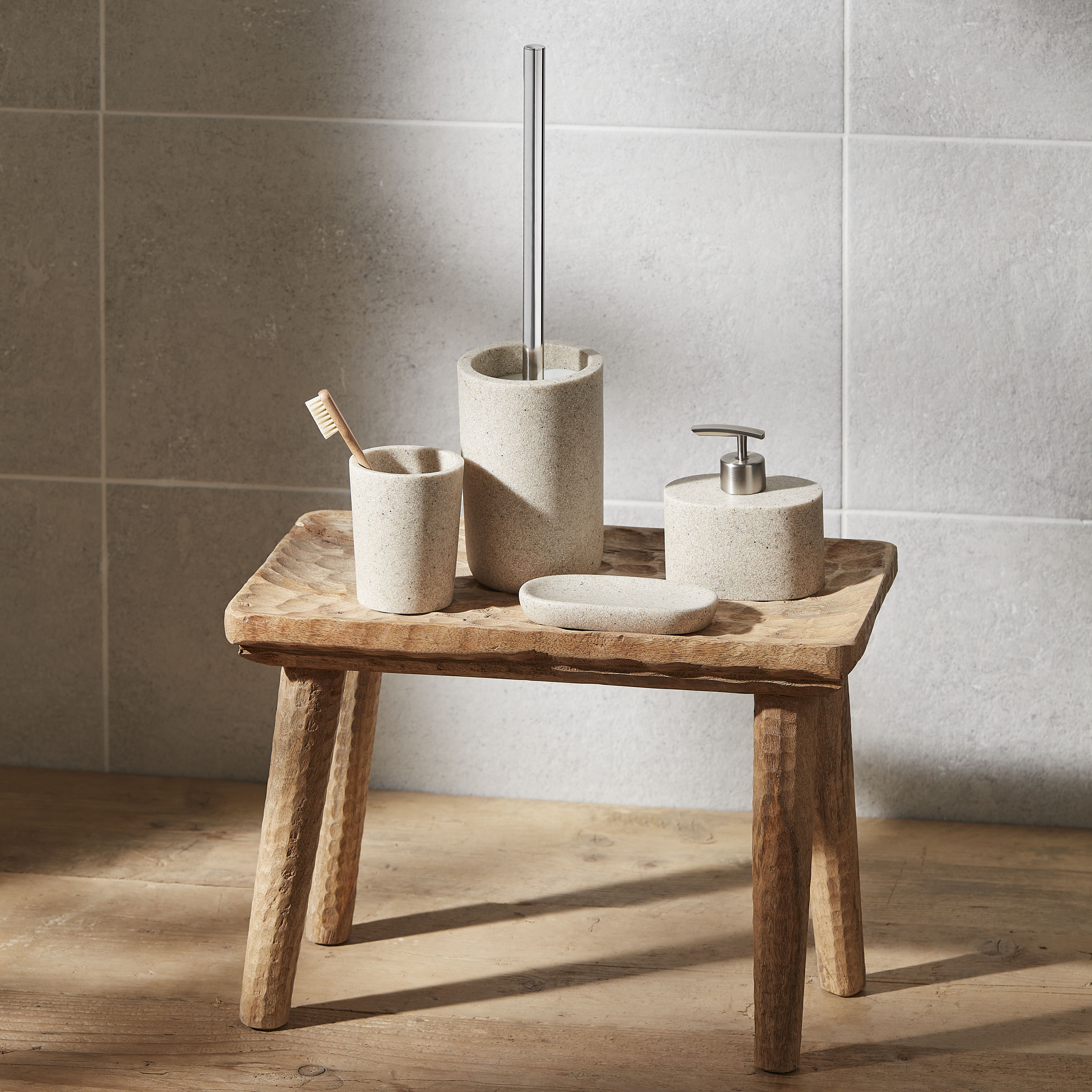 Stone effect toilet brush holder store