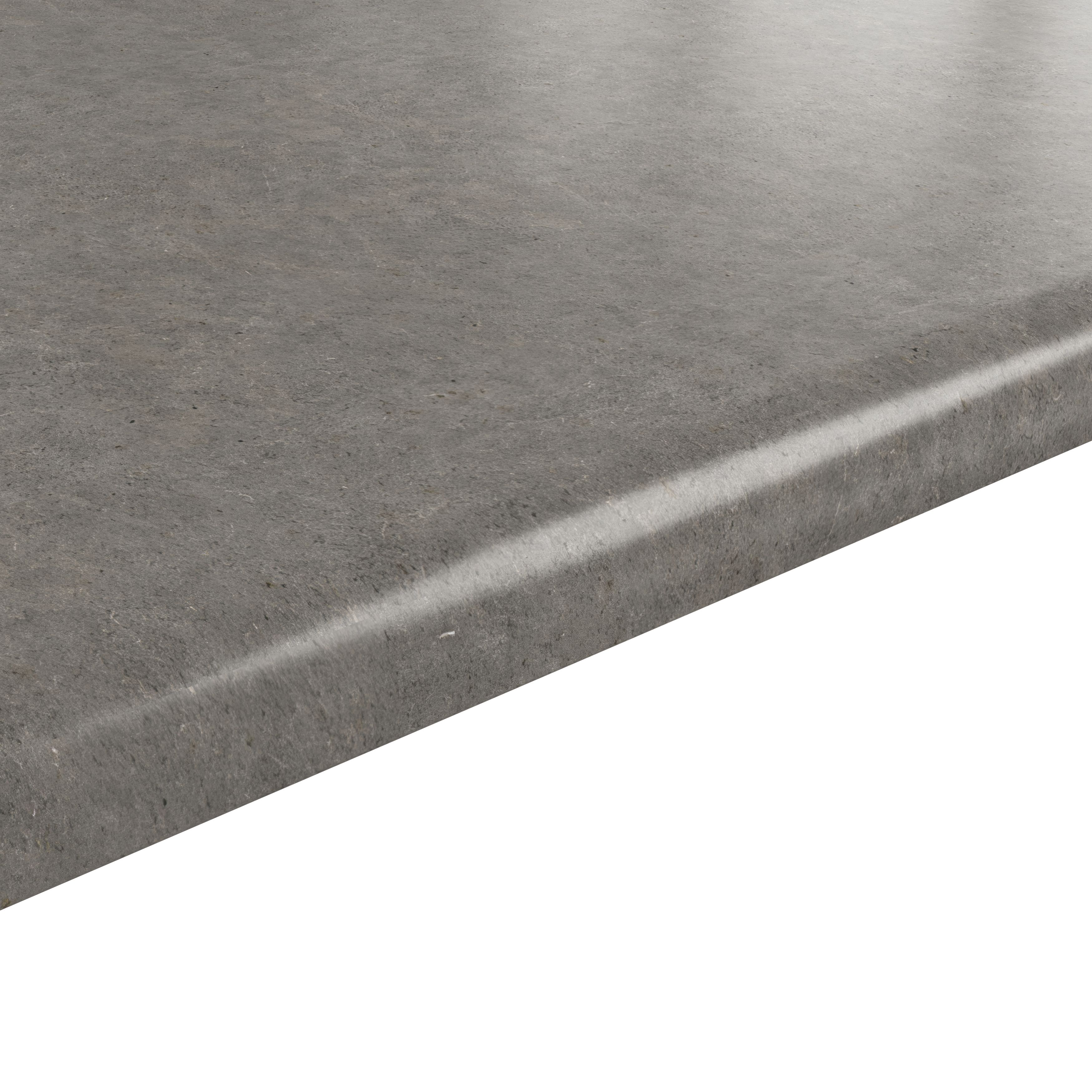 GoodHome Kabsa Grey Stone effect Laminate Post-formed edge Worktop, (L ...