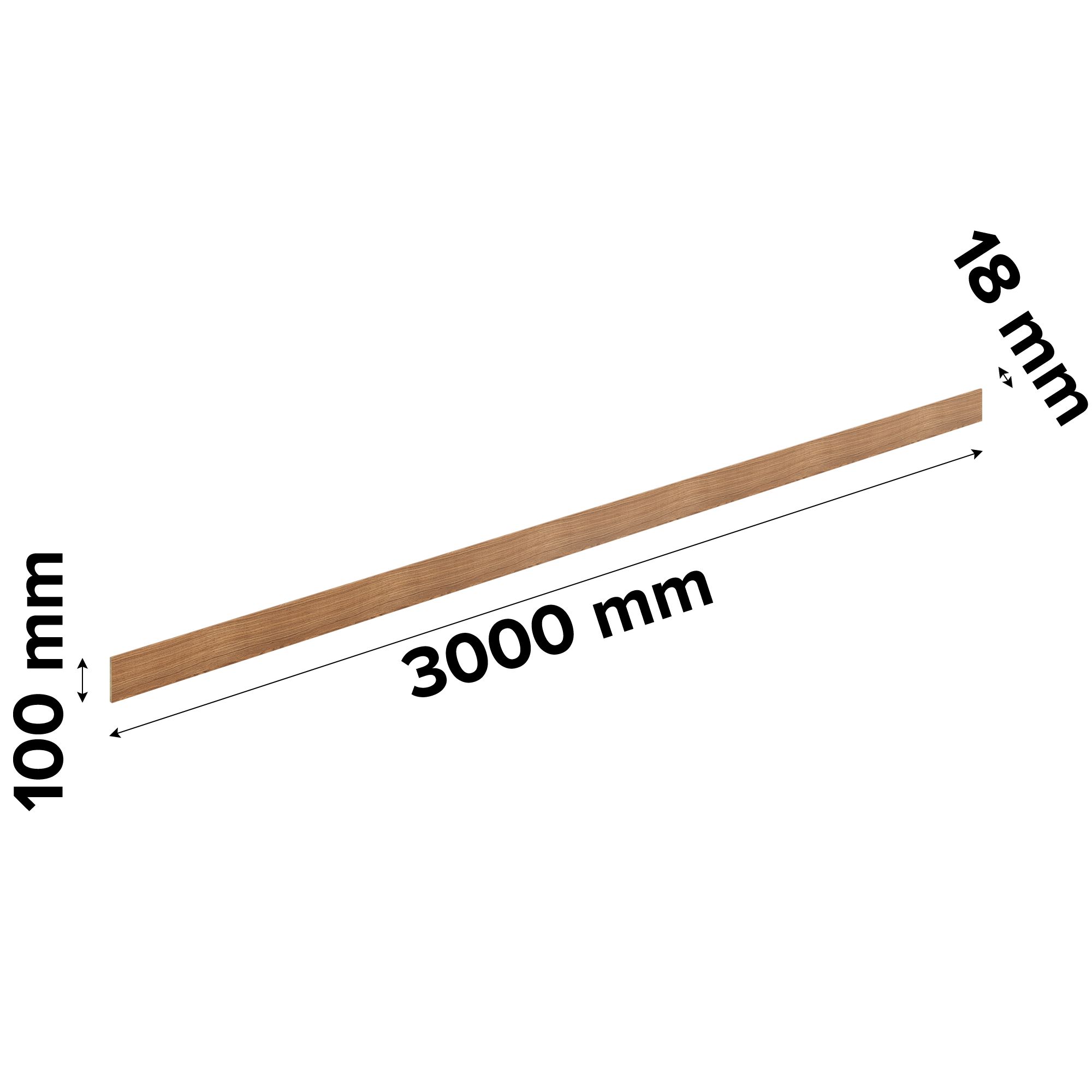 GoodHome Kabsa Matt Warm Oak effect Laminate Kitchen Upstand (L)3000mm