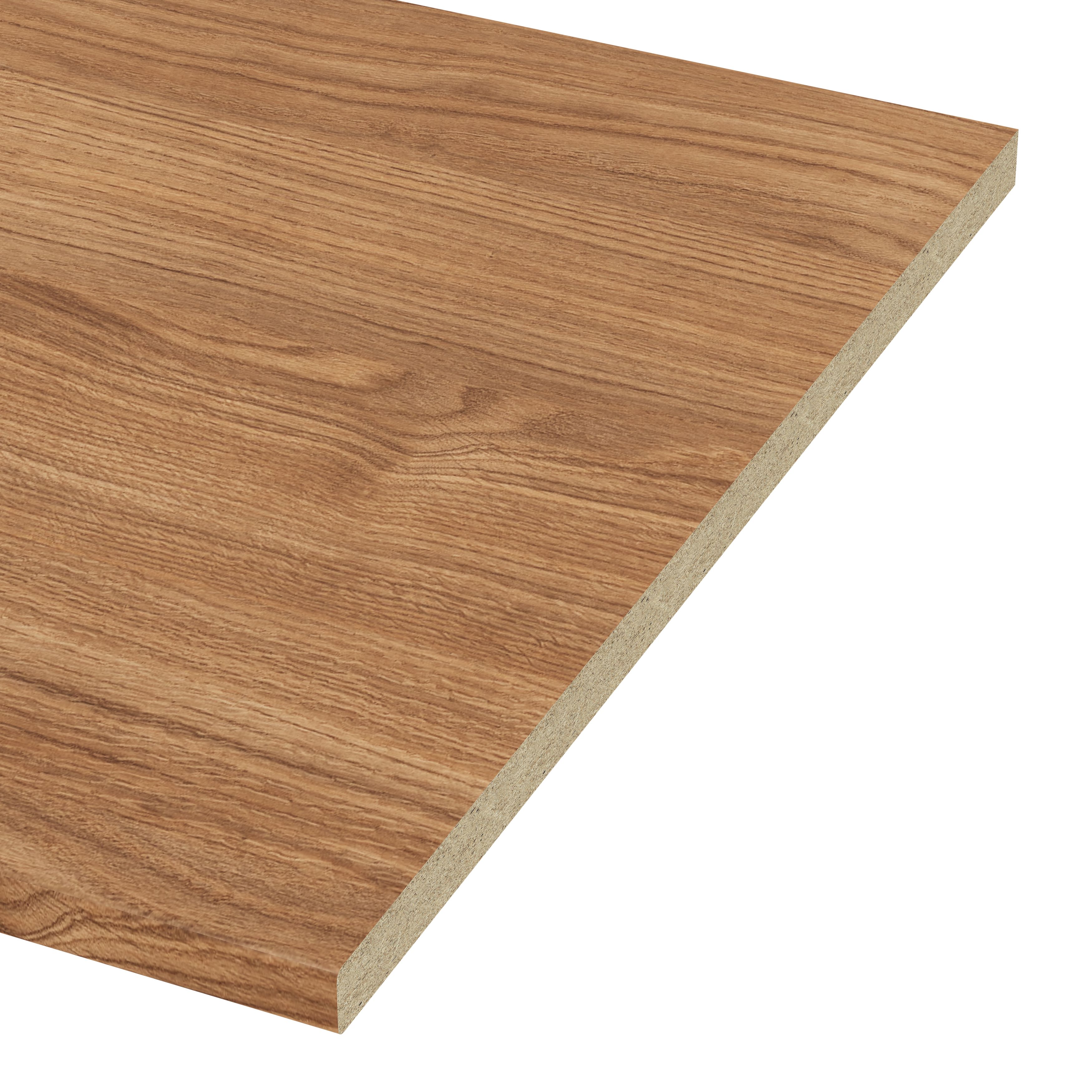 GoodHome Kabsa Warm Oak effect Laminate Post-formed edge Kitchen ...