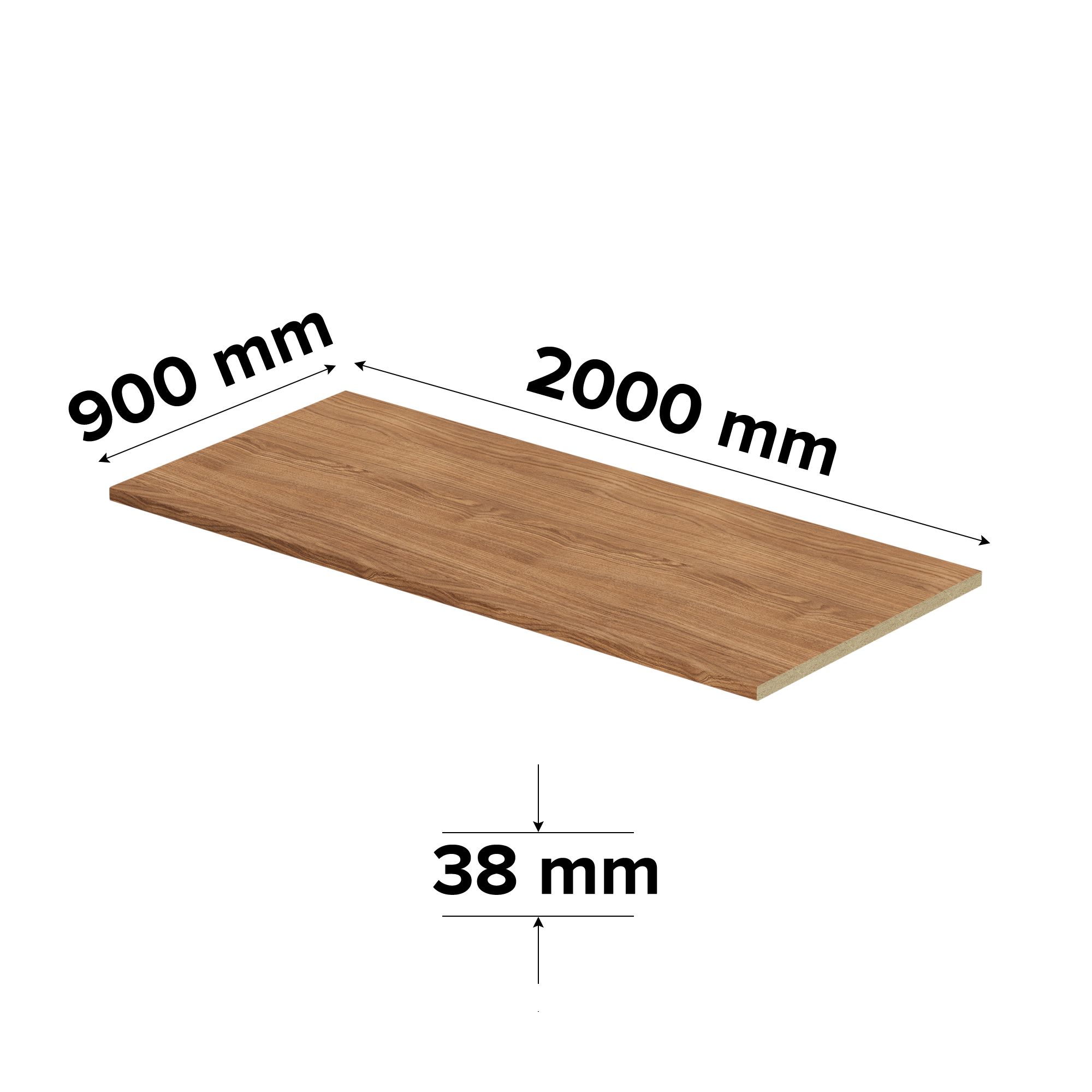 GoodHome Kabsa Warm Oak effect Laminate Post-formed edge Kitchen ...