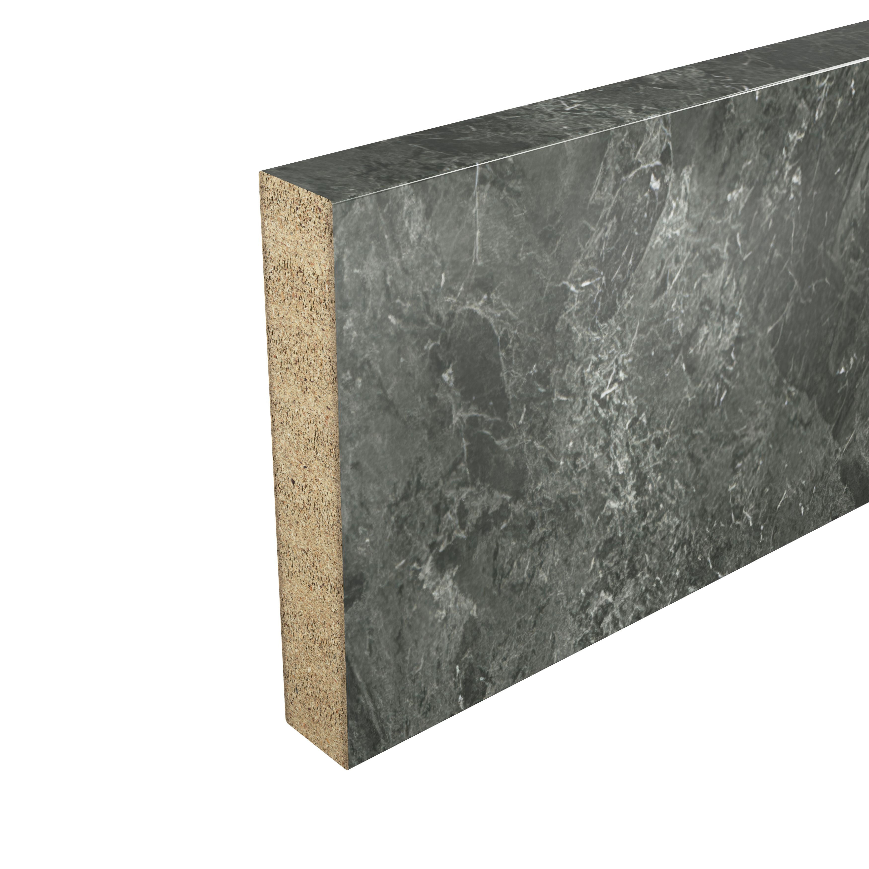 GoodHome Kala Matt Dark grey Marble effect Laminate Kitchen Upstand (L ...