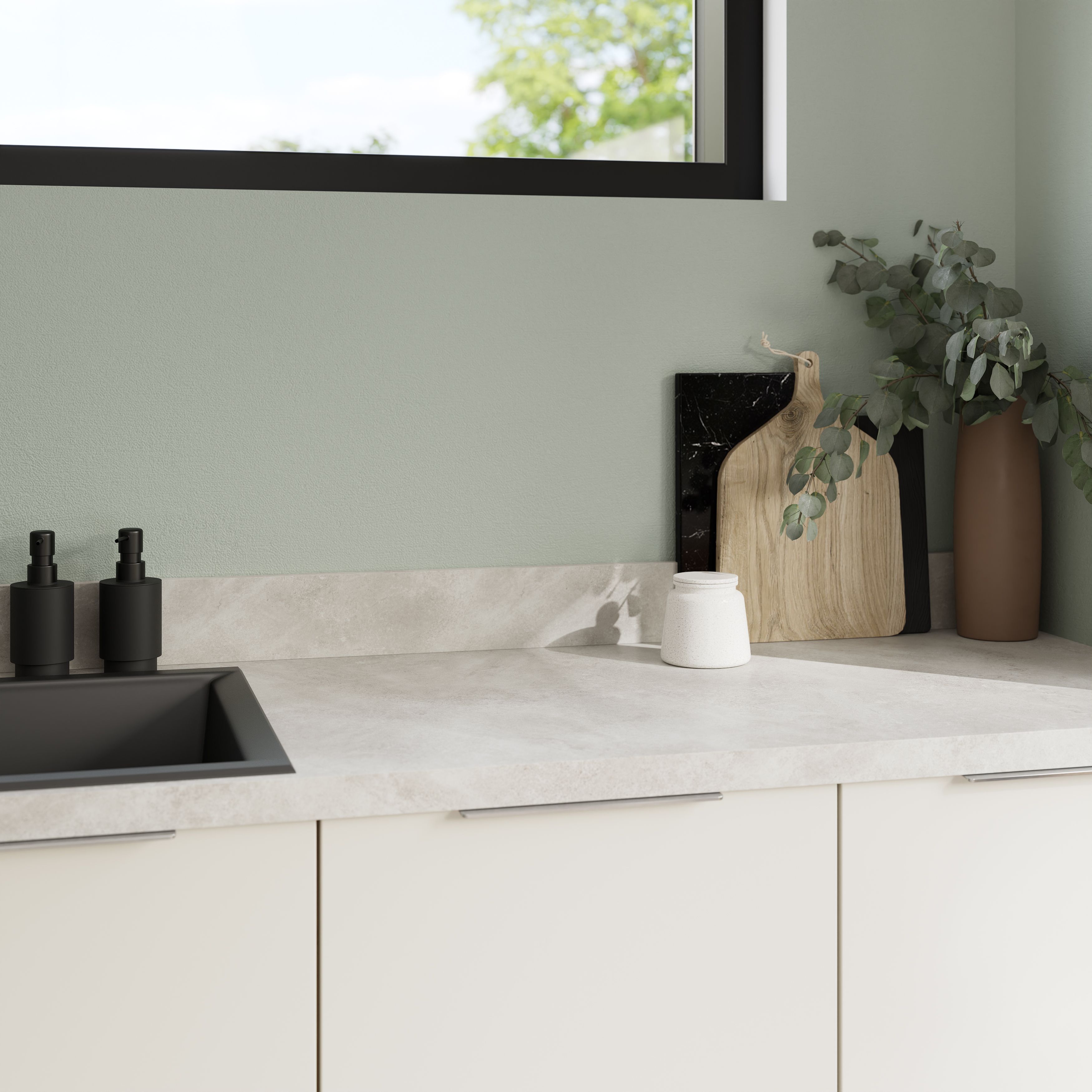 GoodHome Kala Stone effect Grey Edging tape, (L)3m (W)42mm