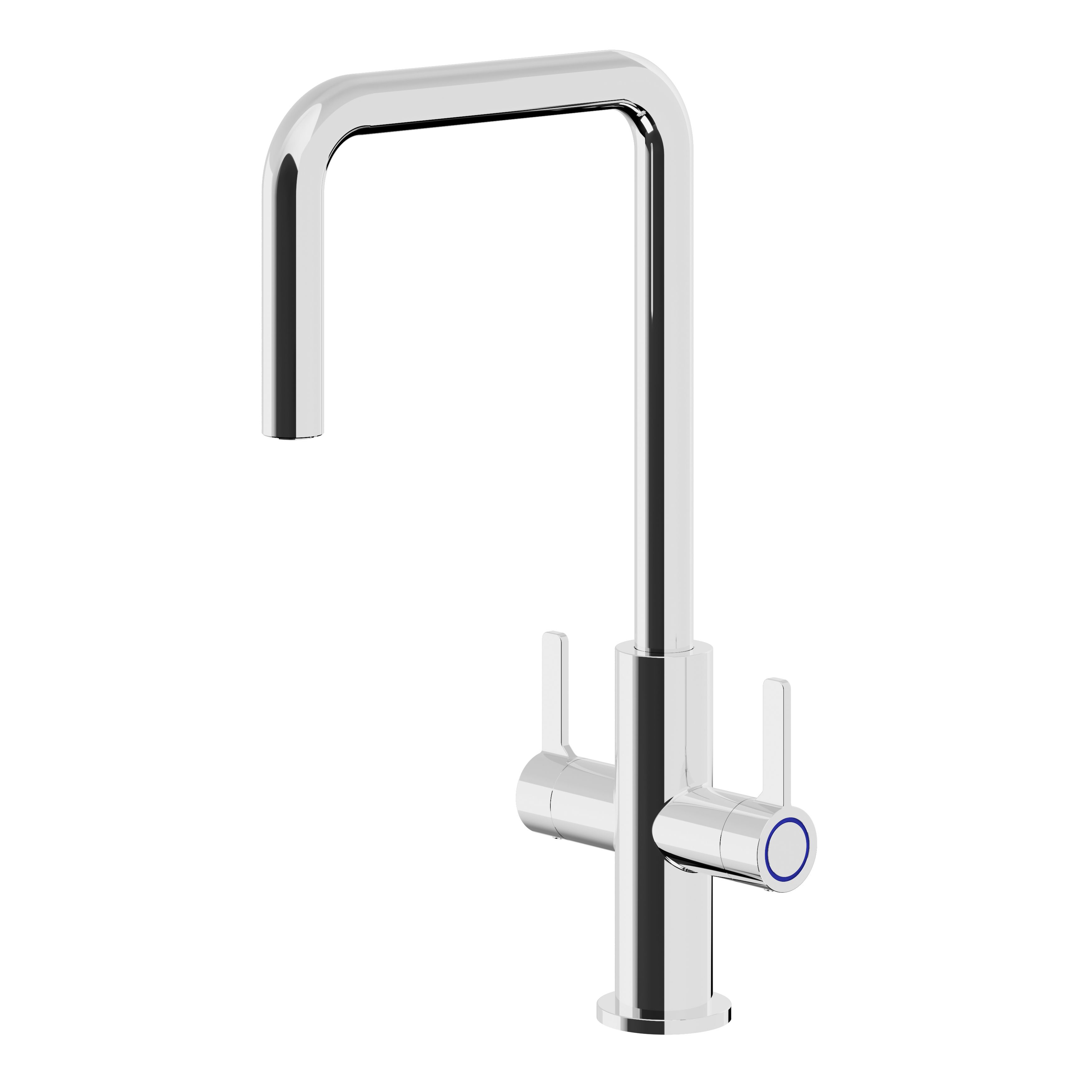 GoodHome Kamut Chrome-plated Kitchen Dual lever Tap