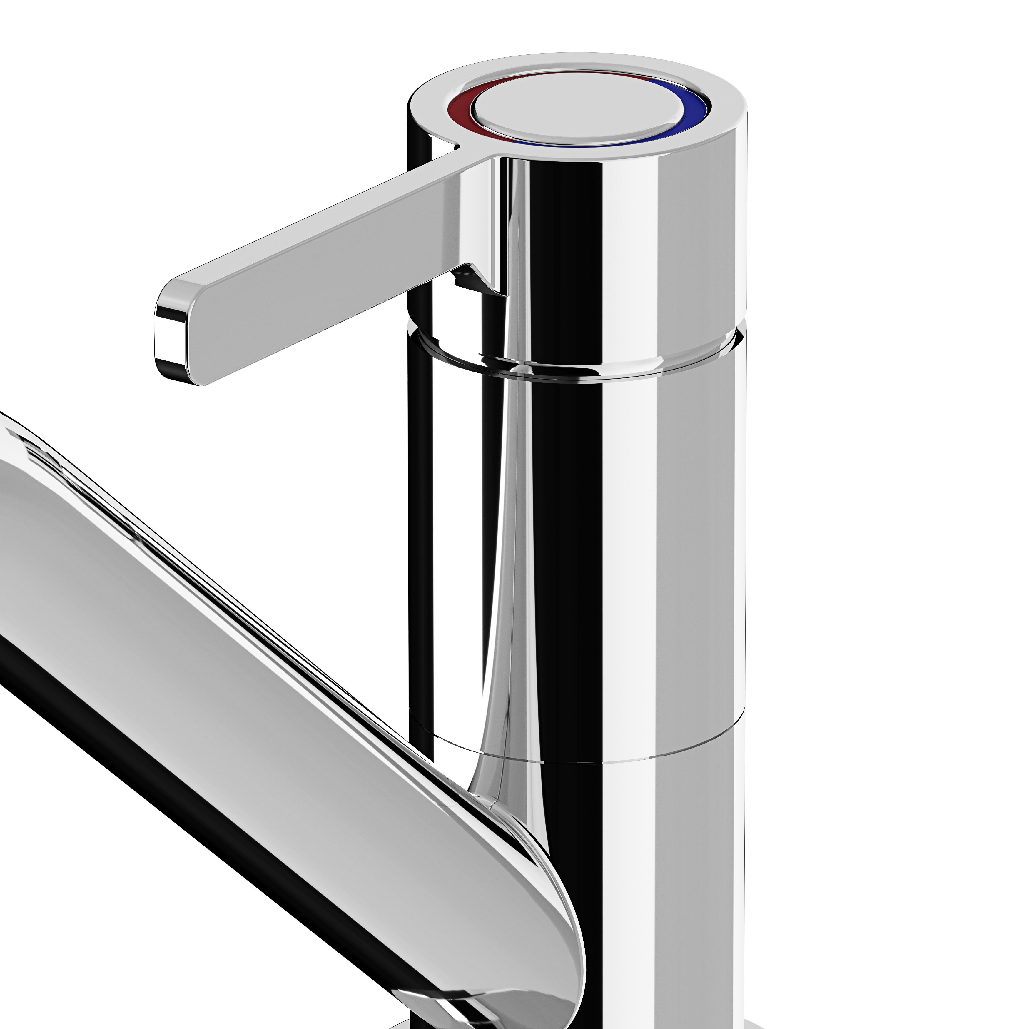 GoodHome Kawa Chrome-plated Kitchen Top lever Tap
