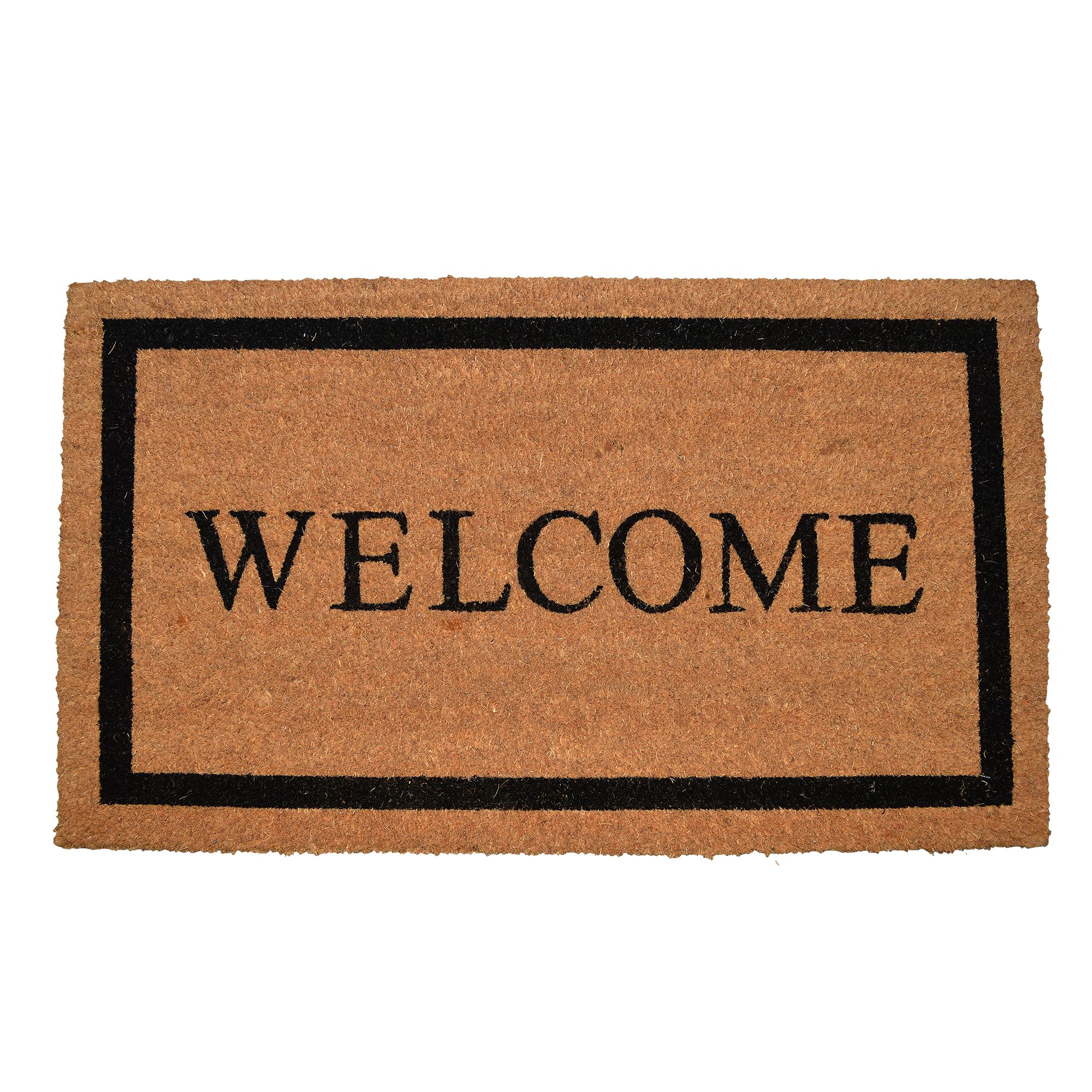 GoodHome Kebir Black & natural Welcome Scraper mat, 45cm x 75cm | DIY ...