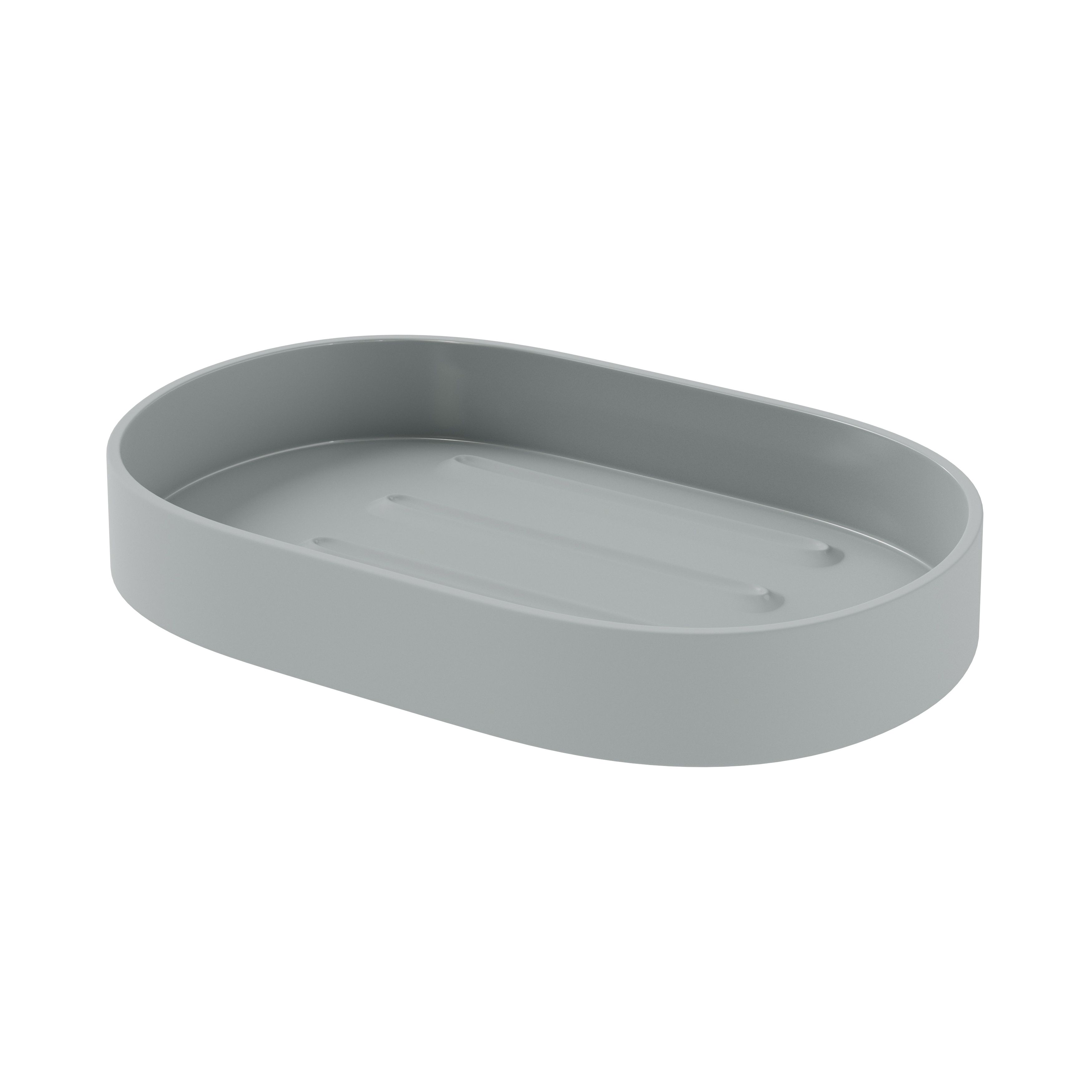 GoodHome Kina High rise grey Polystyrene (PS) Soap dish (W)9cm | DIY at B&Q